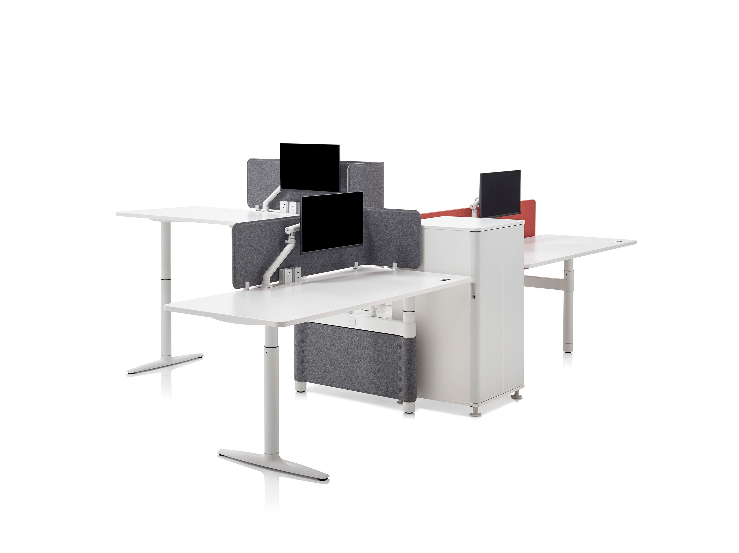 ATLAS OFFICE LANDSCAPE | Office desk with shelves Atlas Collection By ...