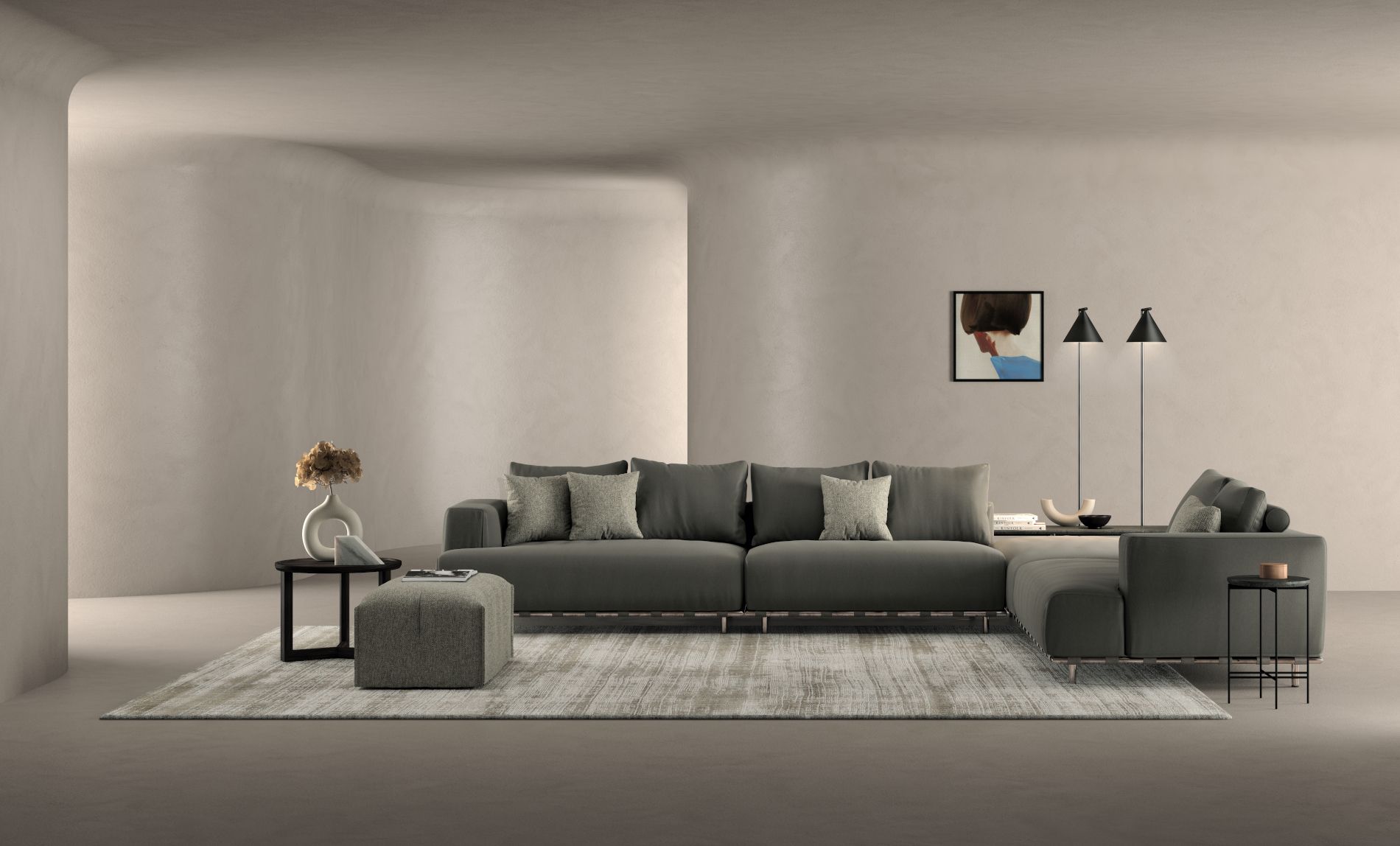 Corner modular fabric sofa AVALON By Marac design Vittorio Marelli