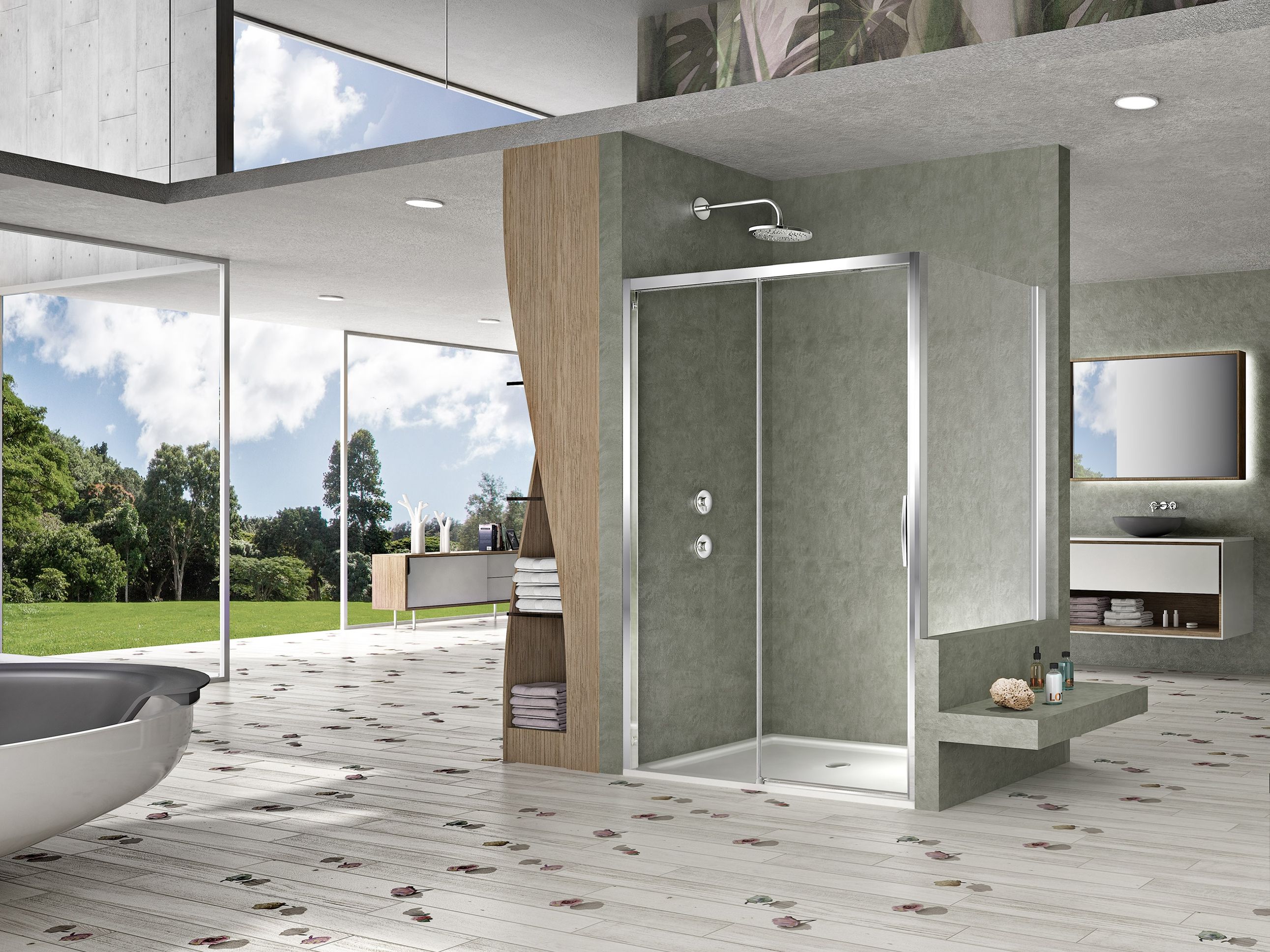 Box doccia rettangolare con porta scorrevole NATURA 4000 - AR-ST2W / A ...