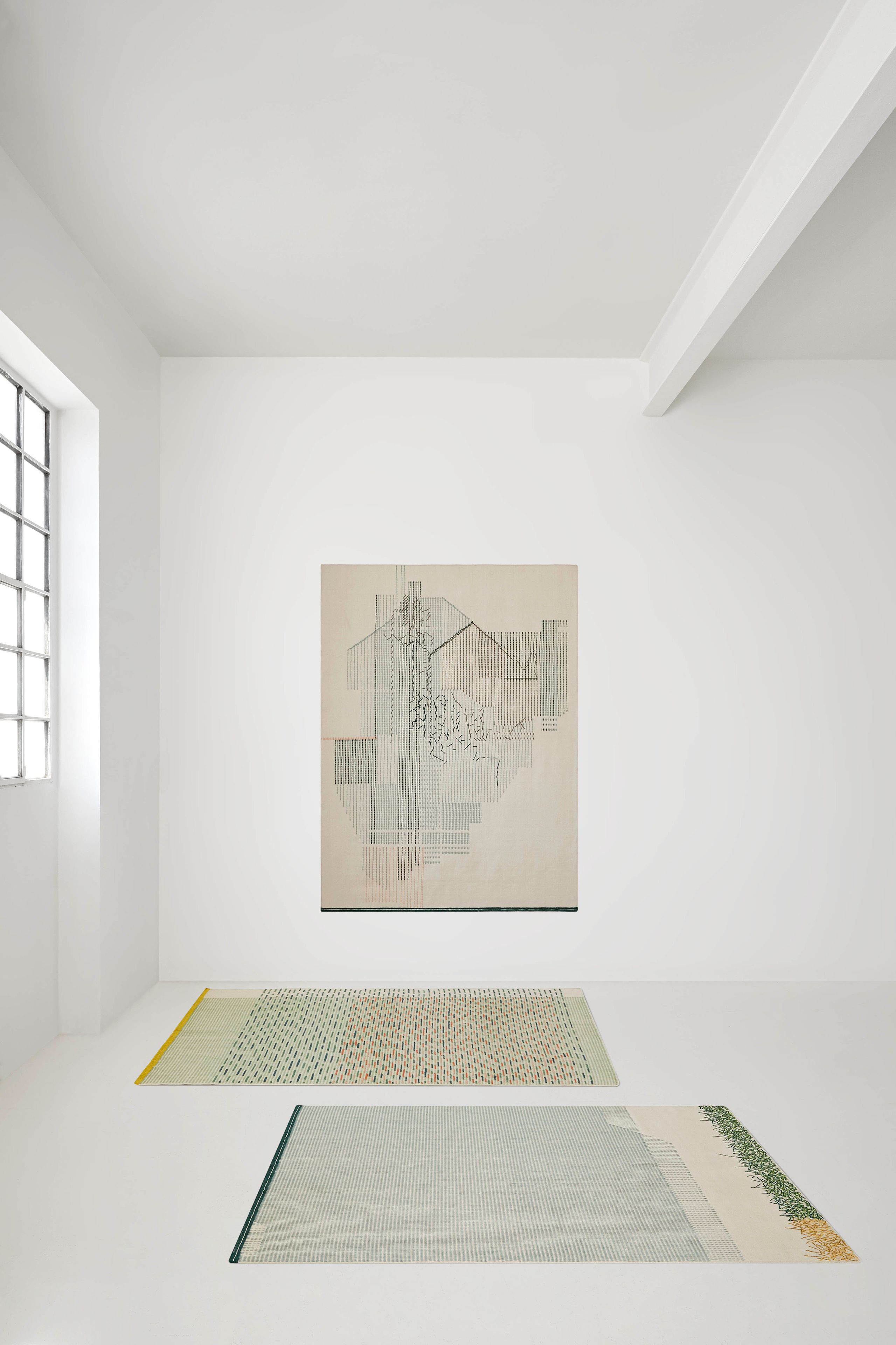 BACKSTITCH CALM GREEN rug By GAN