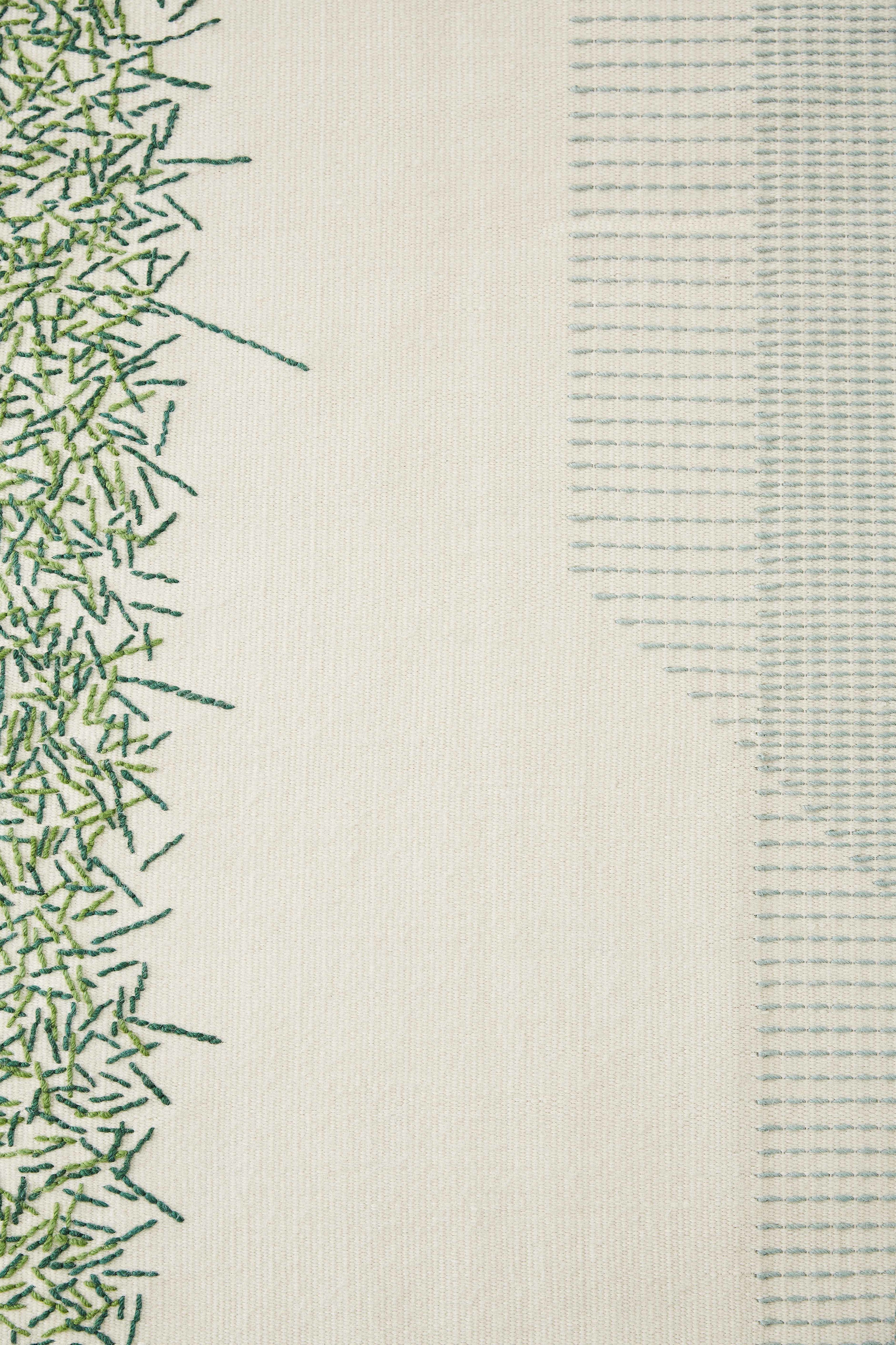 BACKSTITCH CALM GREEN rug By GAN