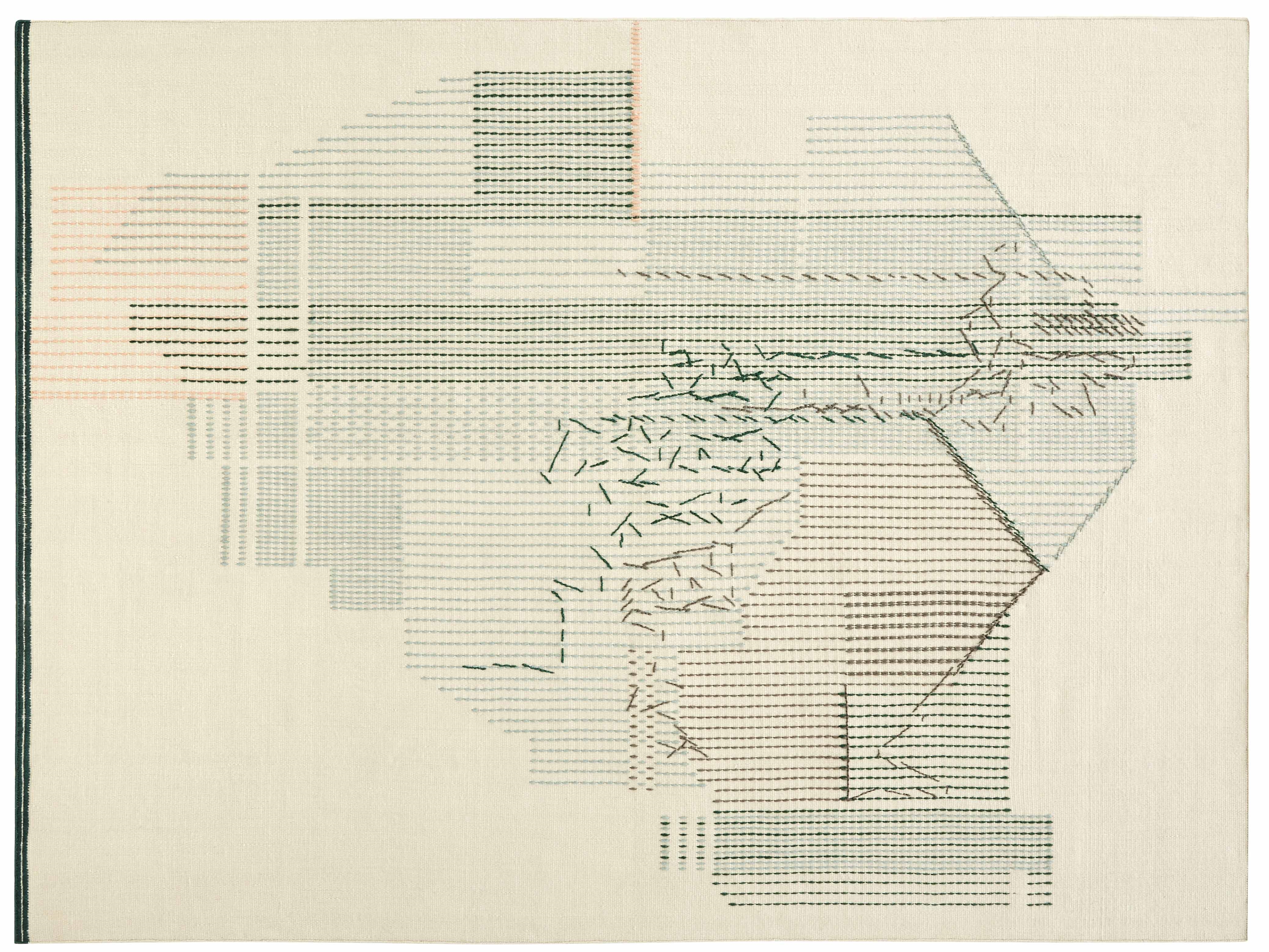 BACKSTITCH COMPOSITION GREEN rug By GAN