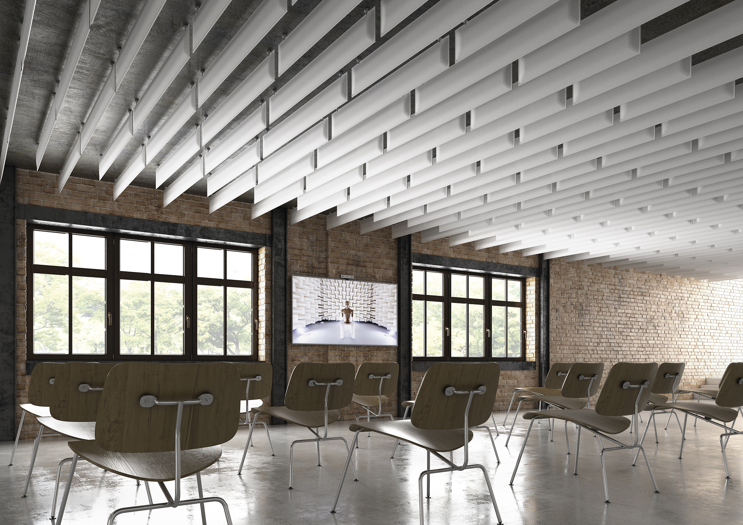 BAFFLE DIRECT Trevira® CS hanging acoustic panel By Caimi Brevetti ...