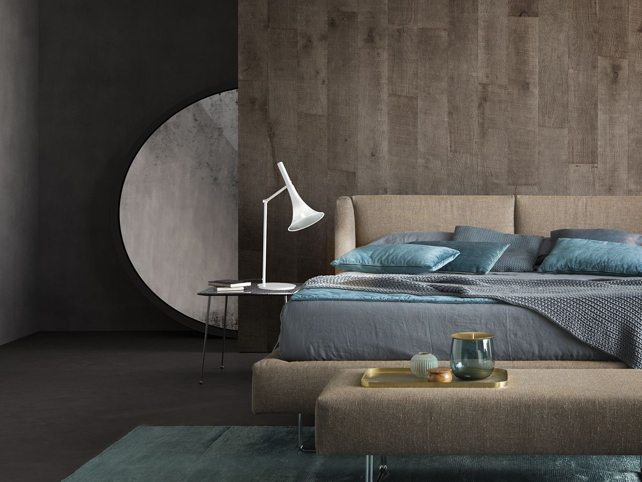 BAFFO 7026/LG | Table lamp LED with swing arm blown glass table lamp By ...