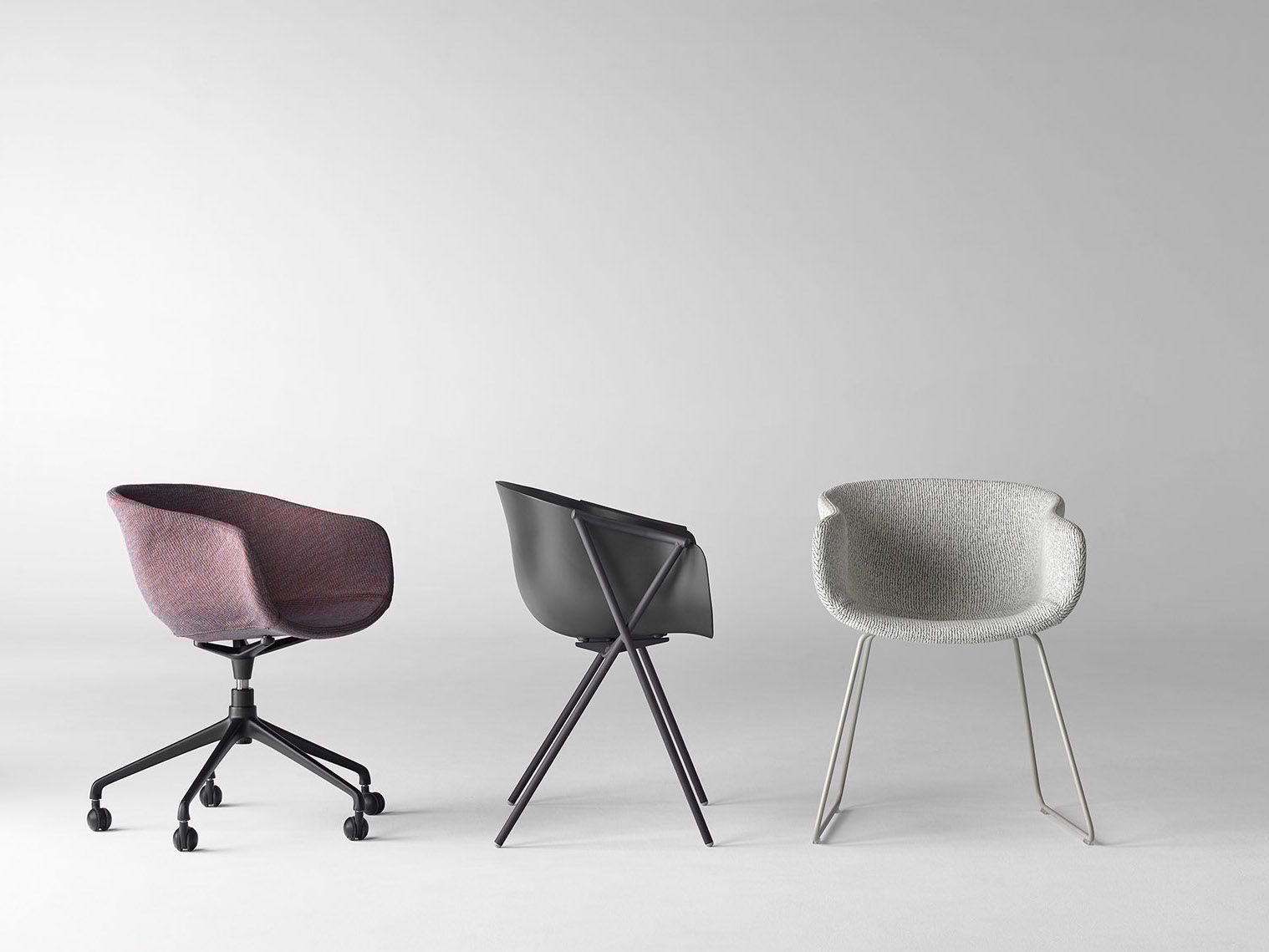 BAI | Chair with castors Bai Collection By ONDARRETA design Ander Lizaso