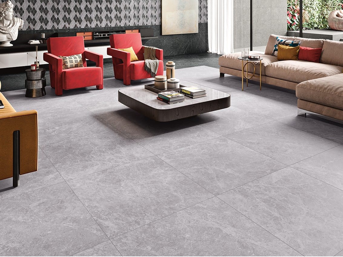 Wall/floor tiles with marble effect BALTIC GREY By Revigrés