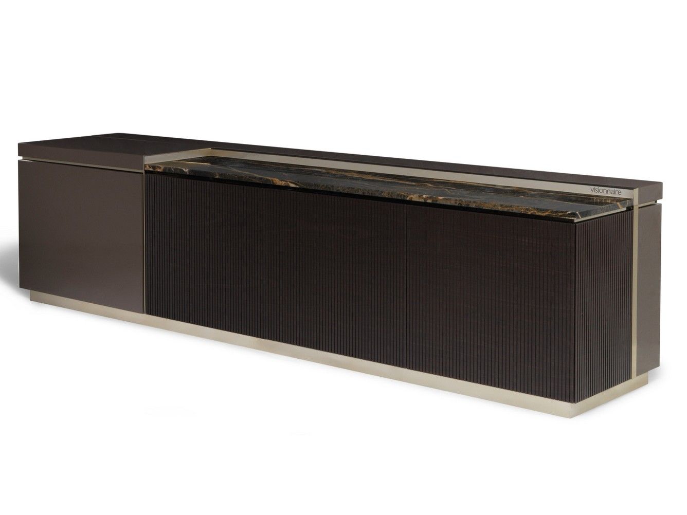 BARBICAN Marble and wooden sideboard By Visionnaire | design Alessandro La Spada