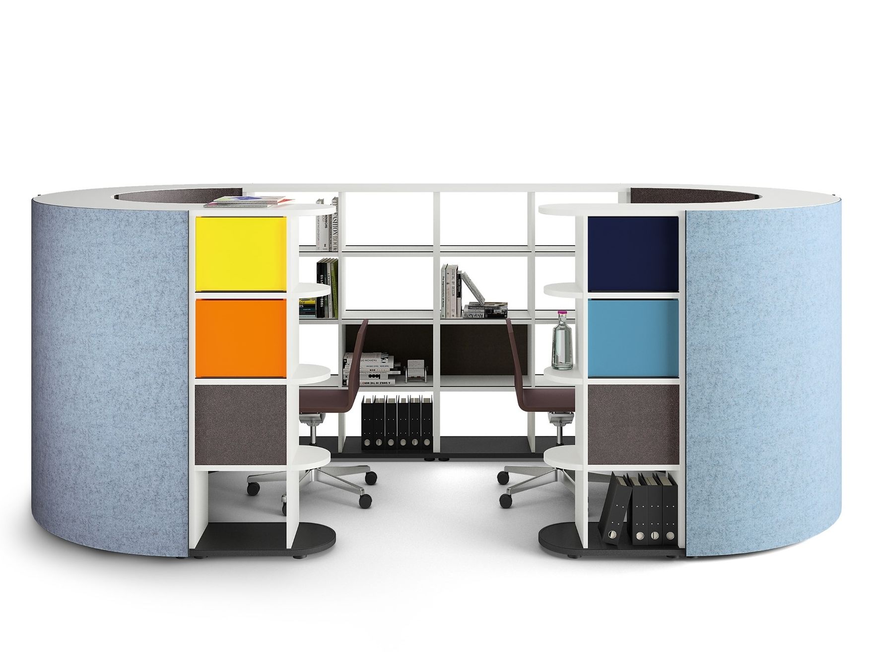 Acoustic multimedia fabric office booth BASIC FLOW - FOCUS | Office ...