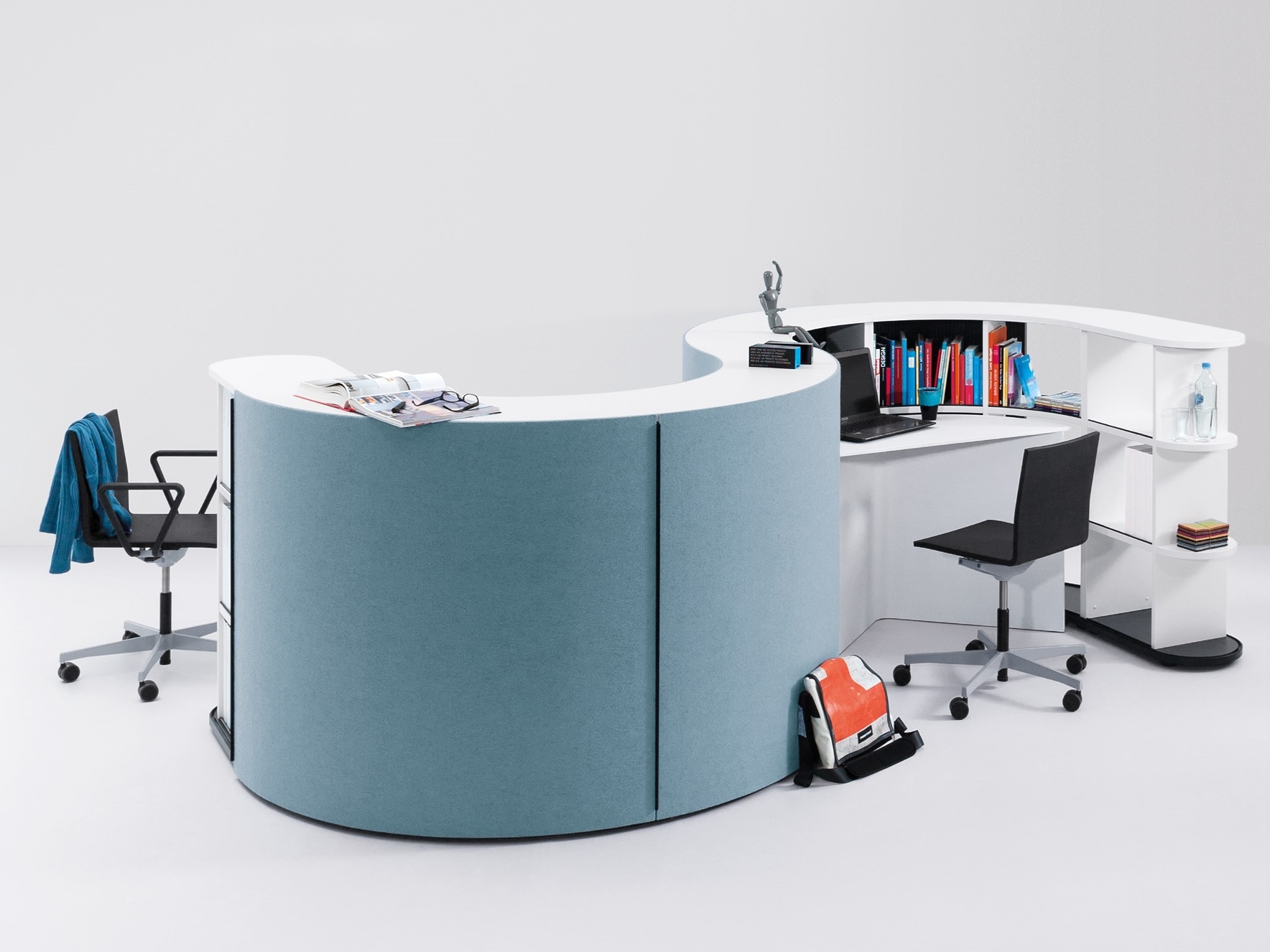 BASIC FLOW - FOCUS Sectional round office desk with sound absorbing ...