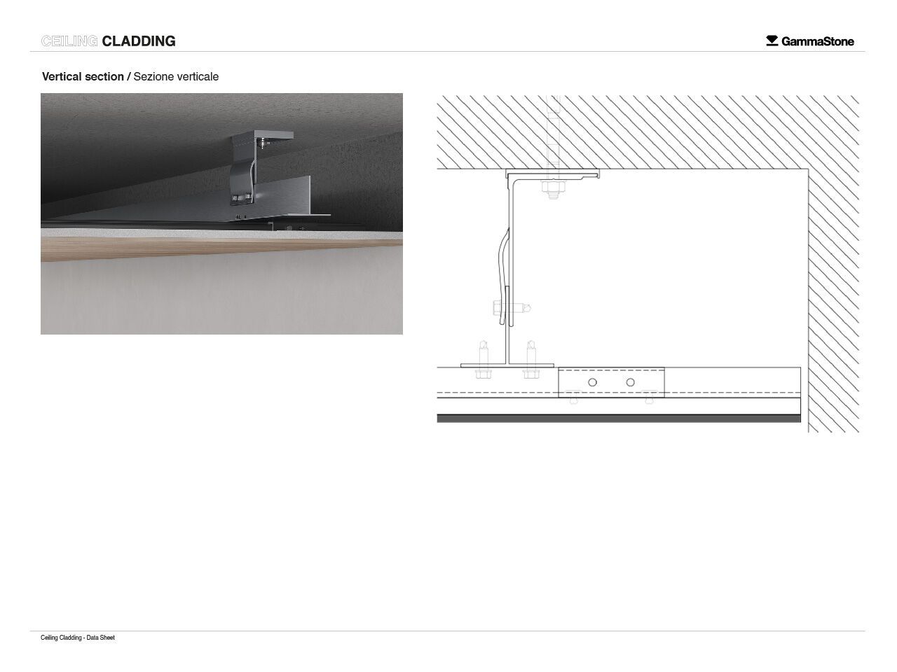 GAMMASTONE AIR Ceiling cladding system By GammaStone