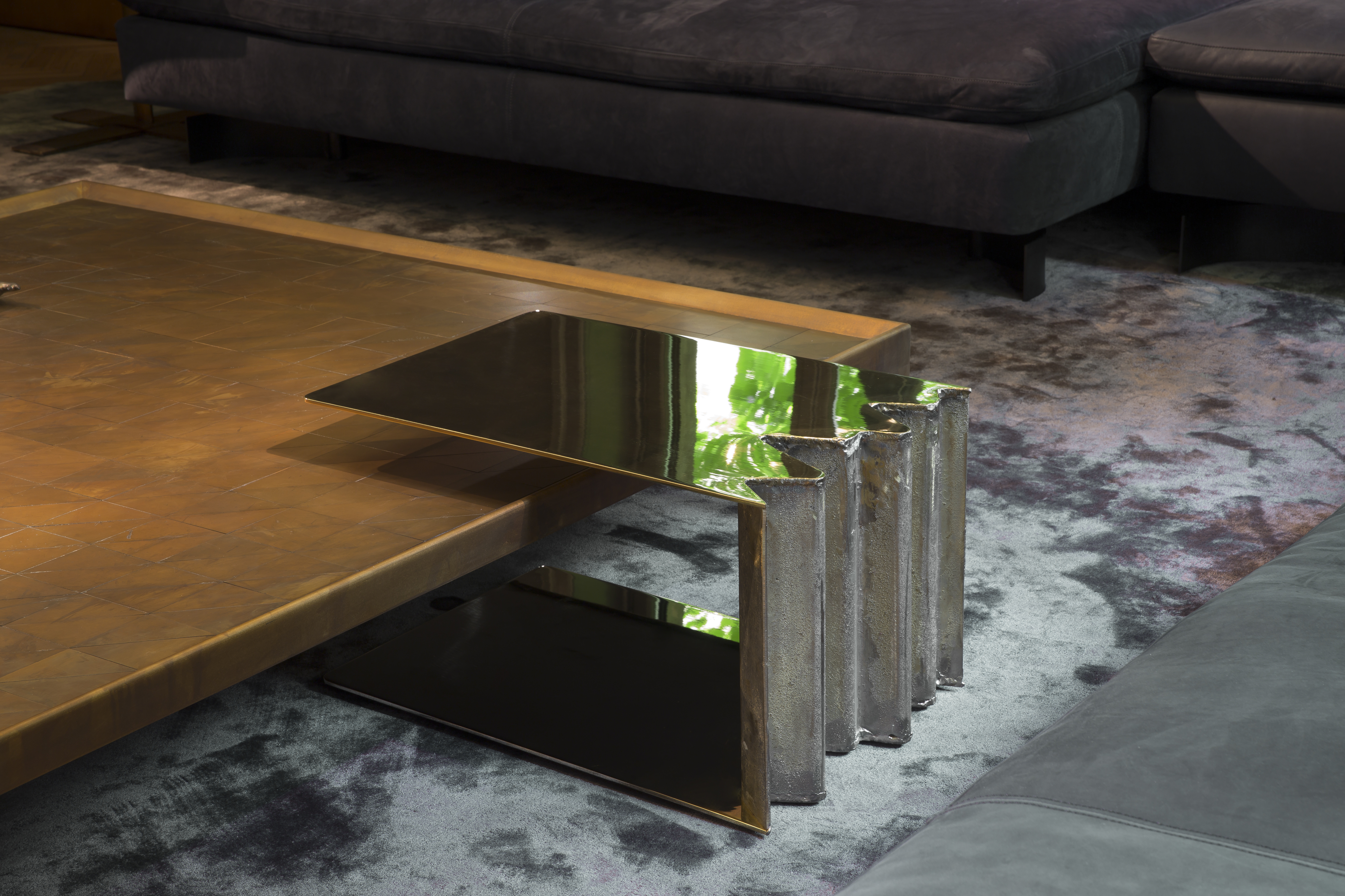 BE MINE Low brass side table By Henge | design Massimo Castagna