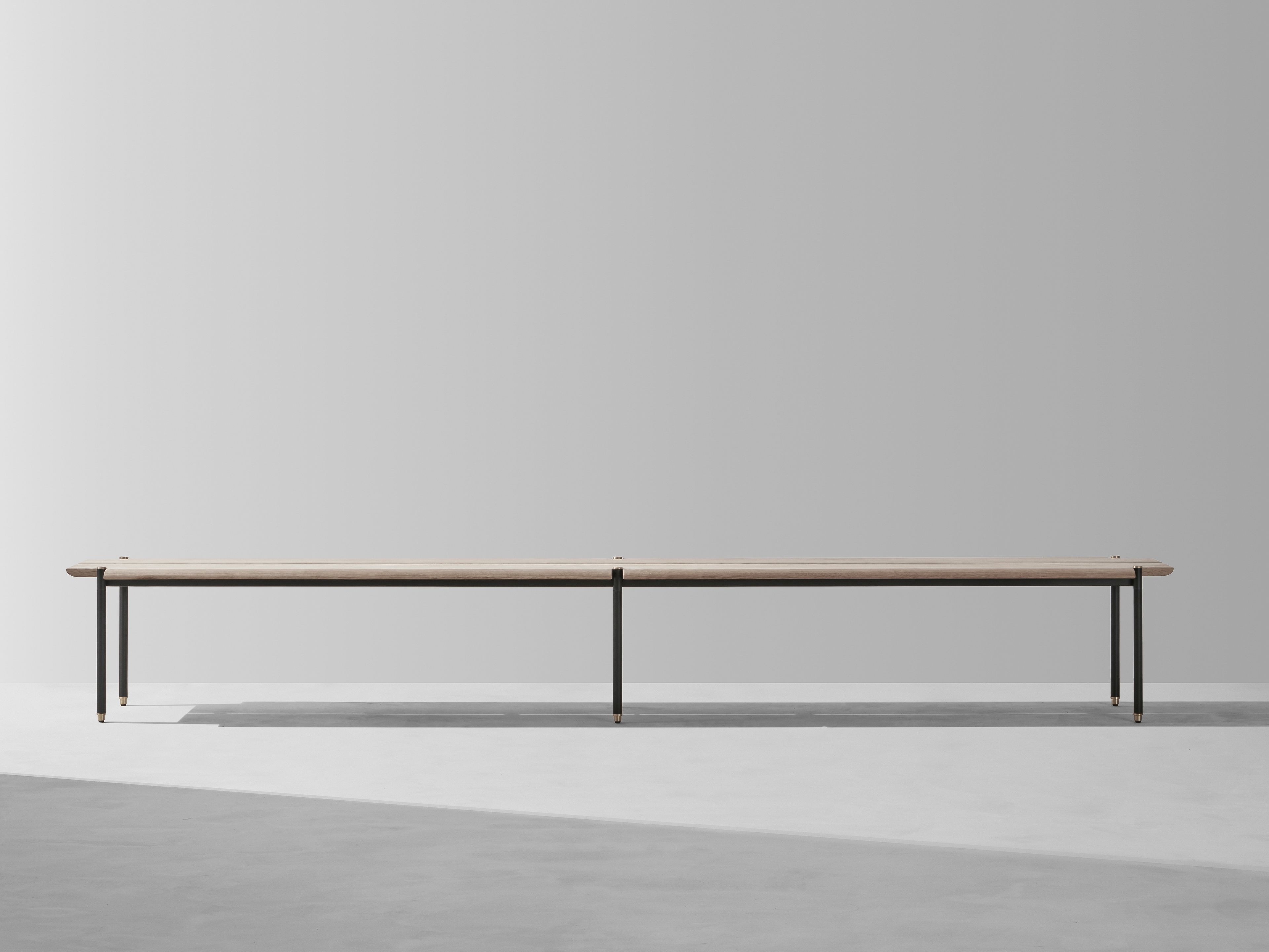 STACKING Steel and wood bench By District Eight