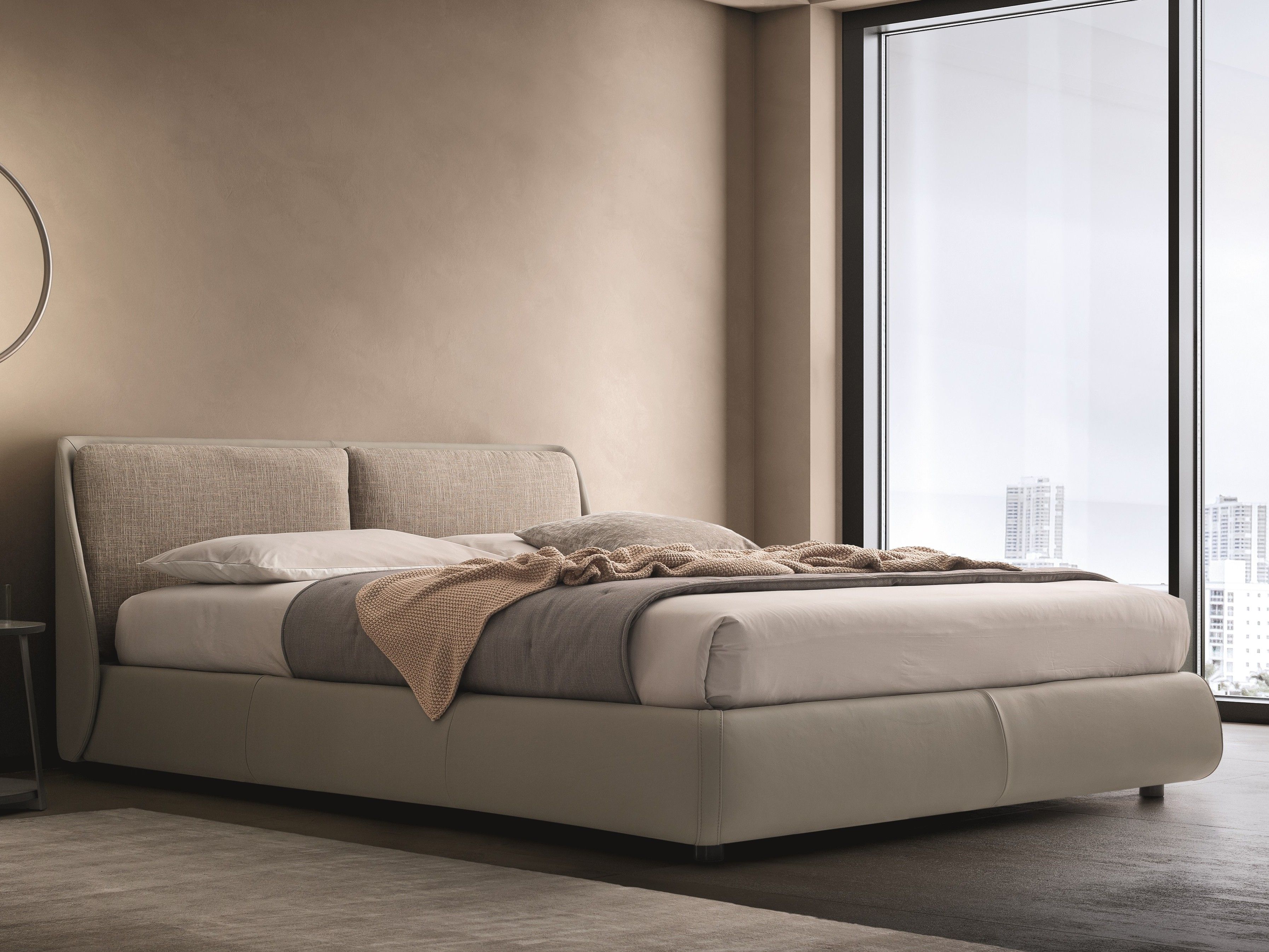 BEND Leather bed with upholstered headboard By Ditre Italia | design ...