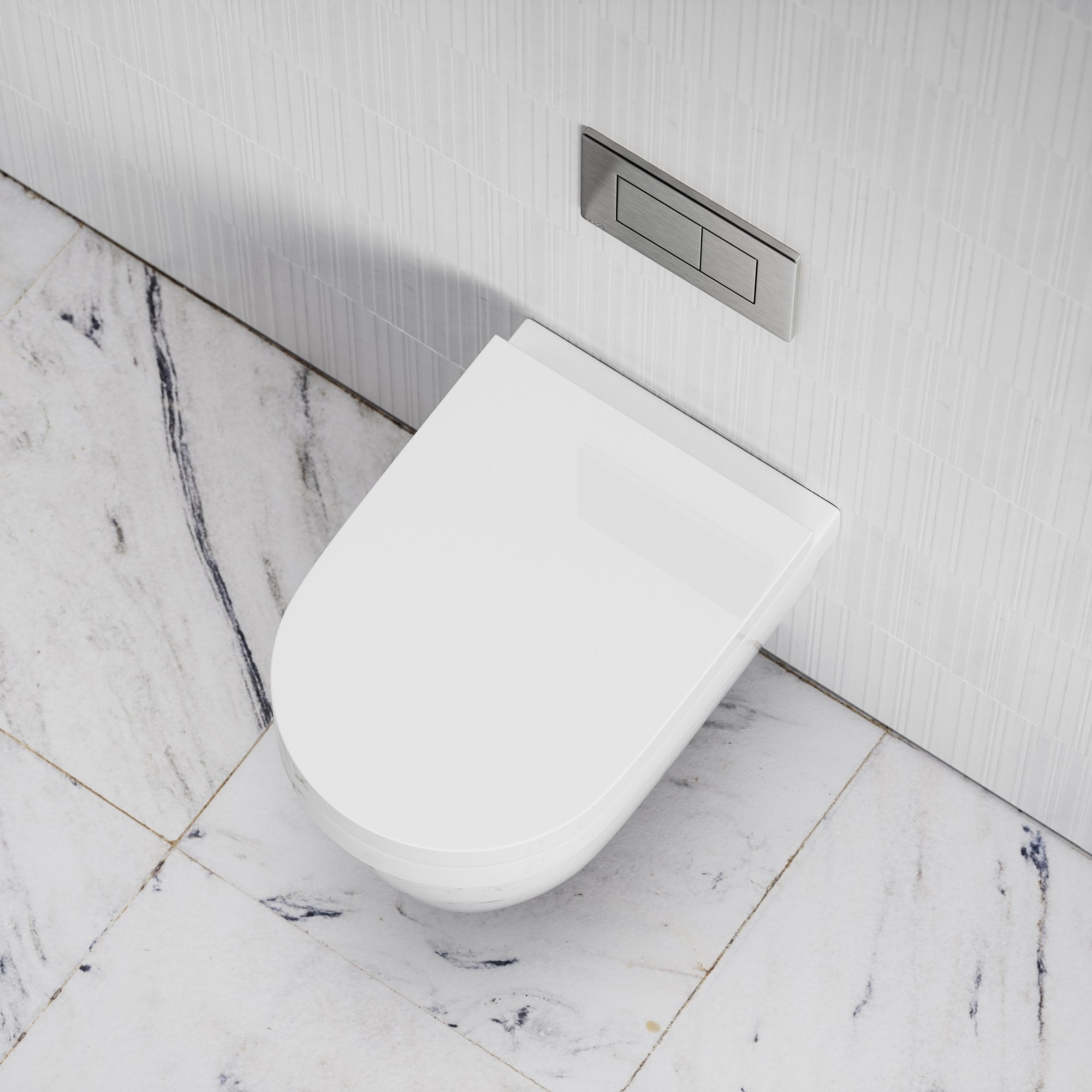 BERKELEY Wall-hung rimless ceramic toilet By LUSSO