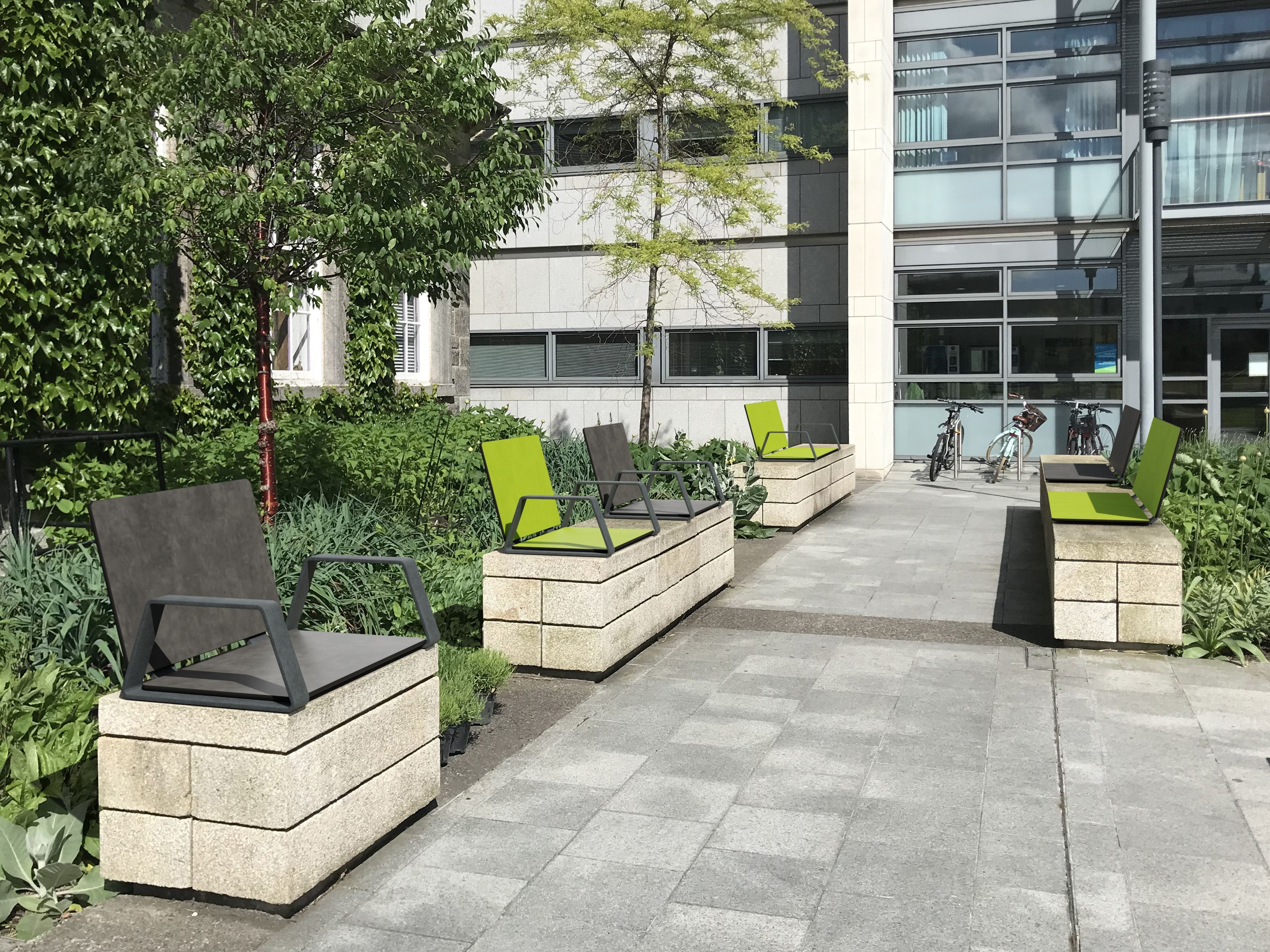 BIBI WALL | Bench with back Steel bench with back By miramondo