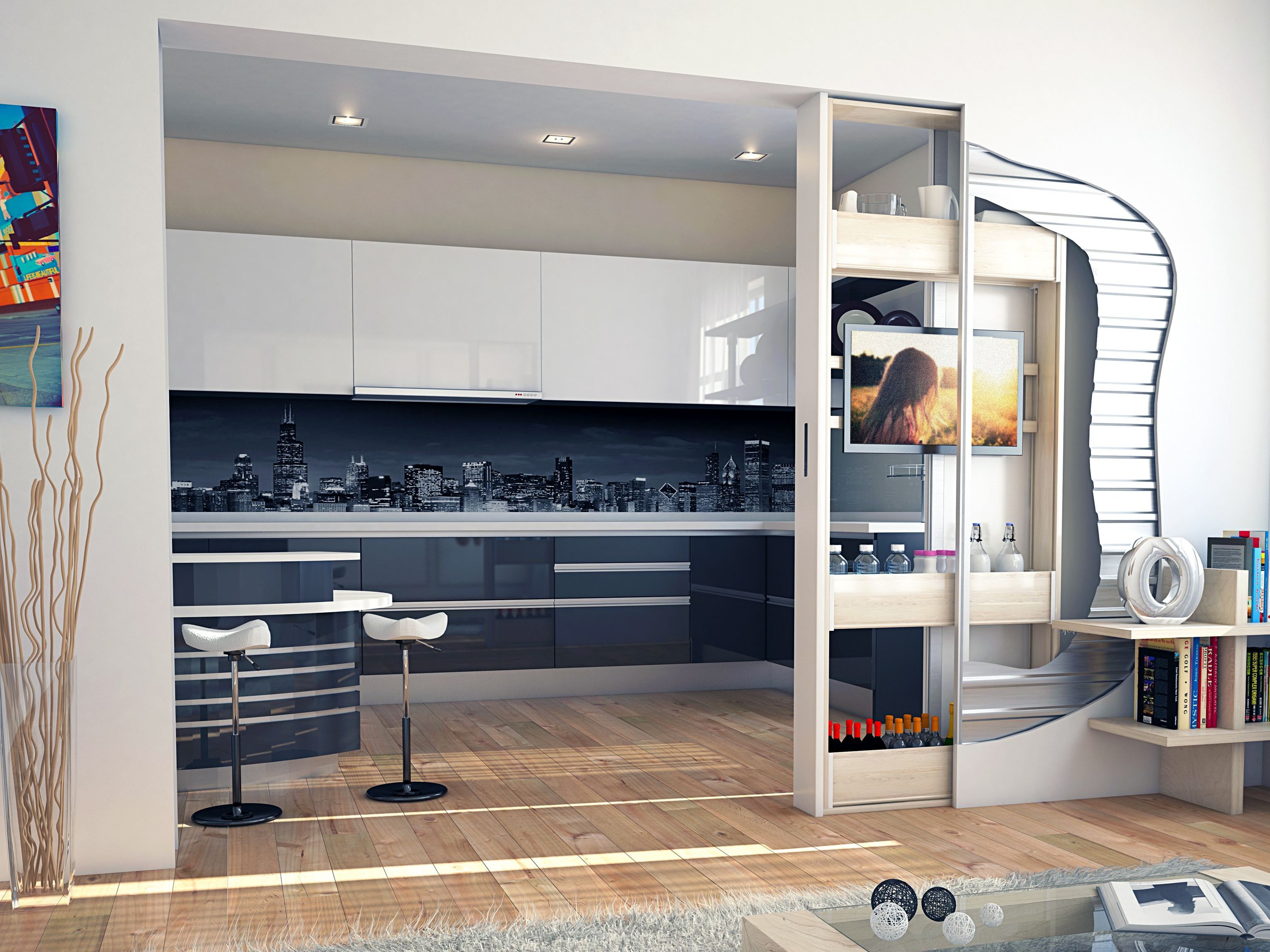 Counter frame with TV cabinet BIGFOOT® MODULE TV Bigfoot® Collection By ...