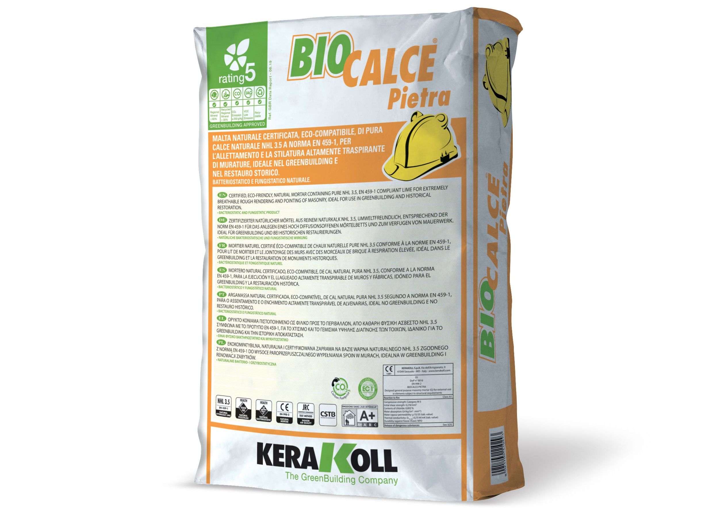 Malta per muratura a base di calce naturale BIOCALCE PIETRA - Kerakoll ...