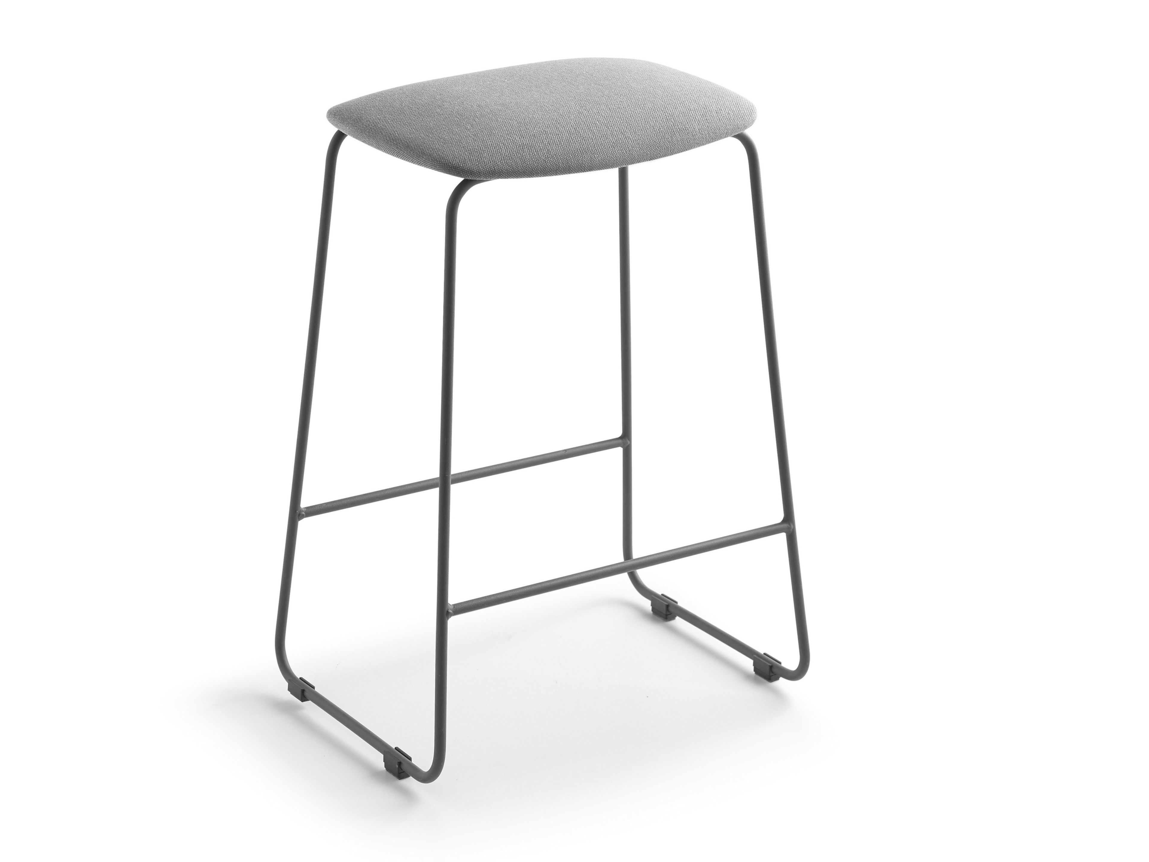 BISELL METAL | Sled base stool Sled base upholstered fabric stool By ...