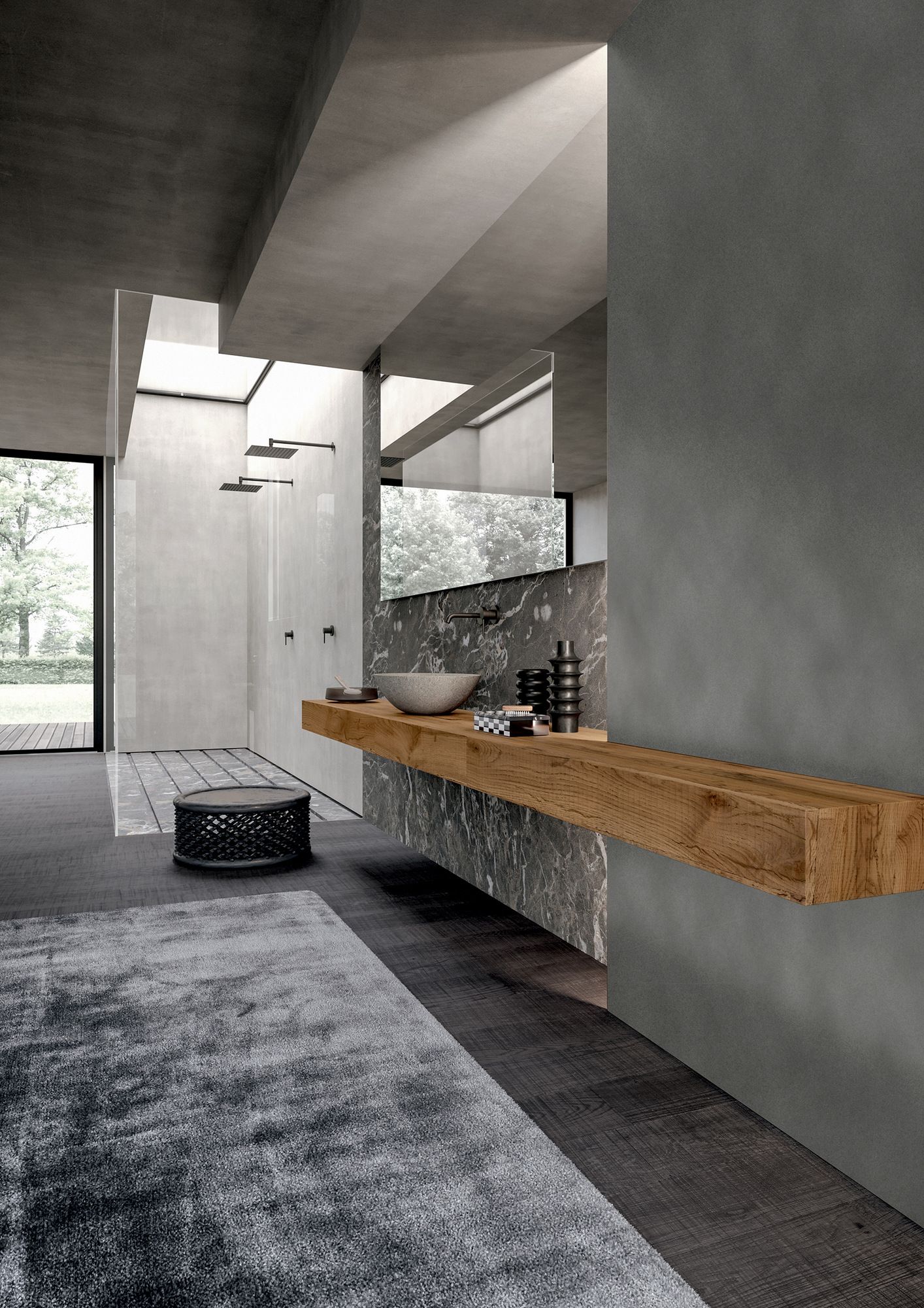 BLADE | Bathroom cabinet with mirror Blade Collection By MODULNOVA