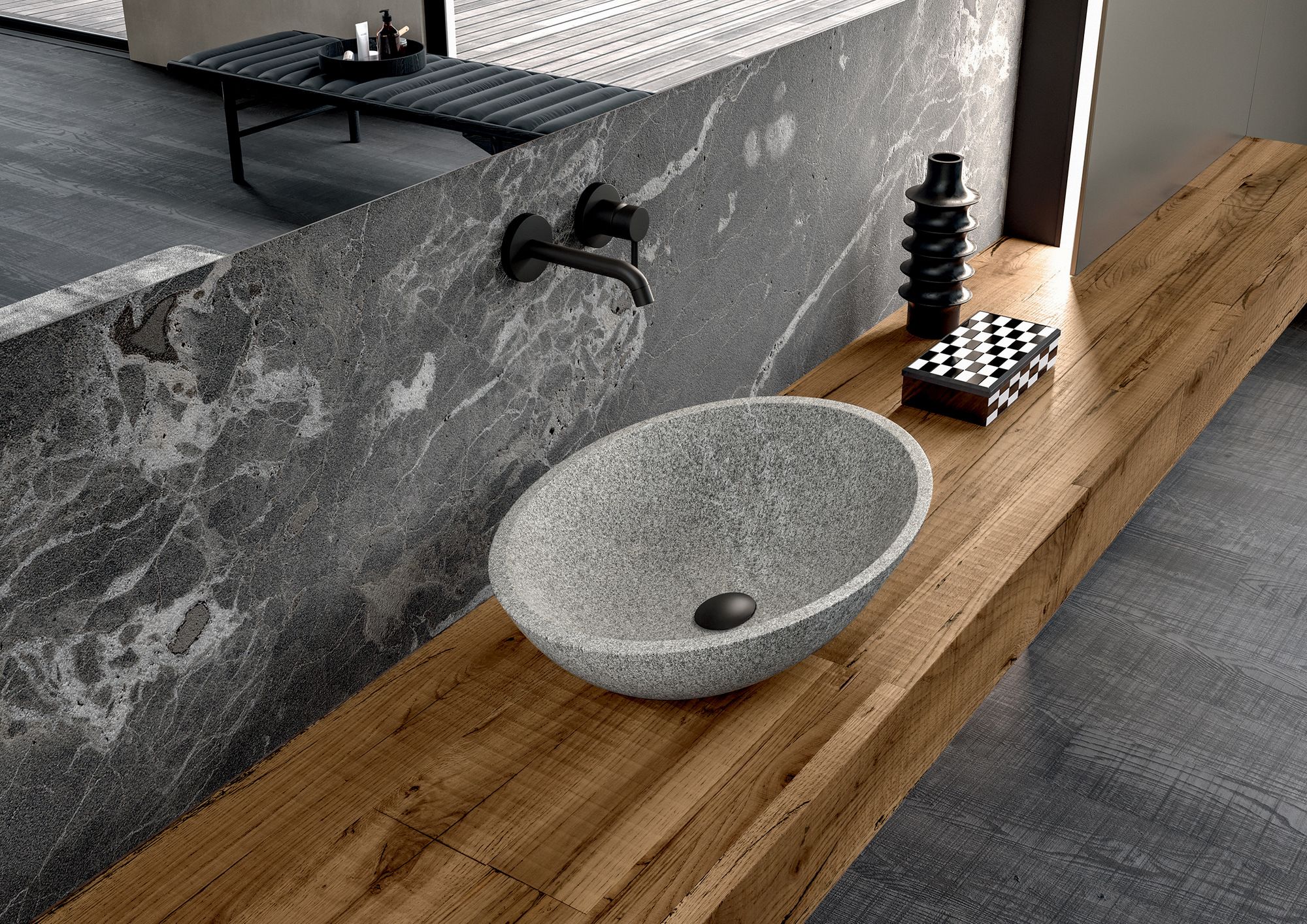 BLADE | Bathroom cabinet with mirror Blade Collection By MODULNOVA