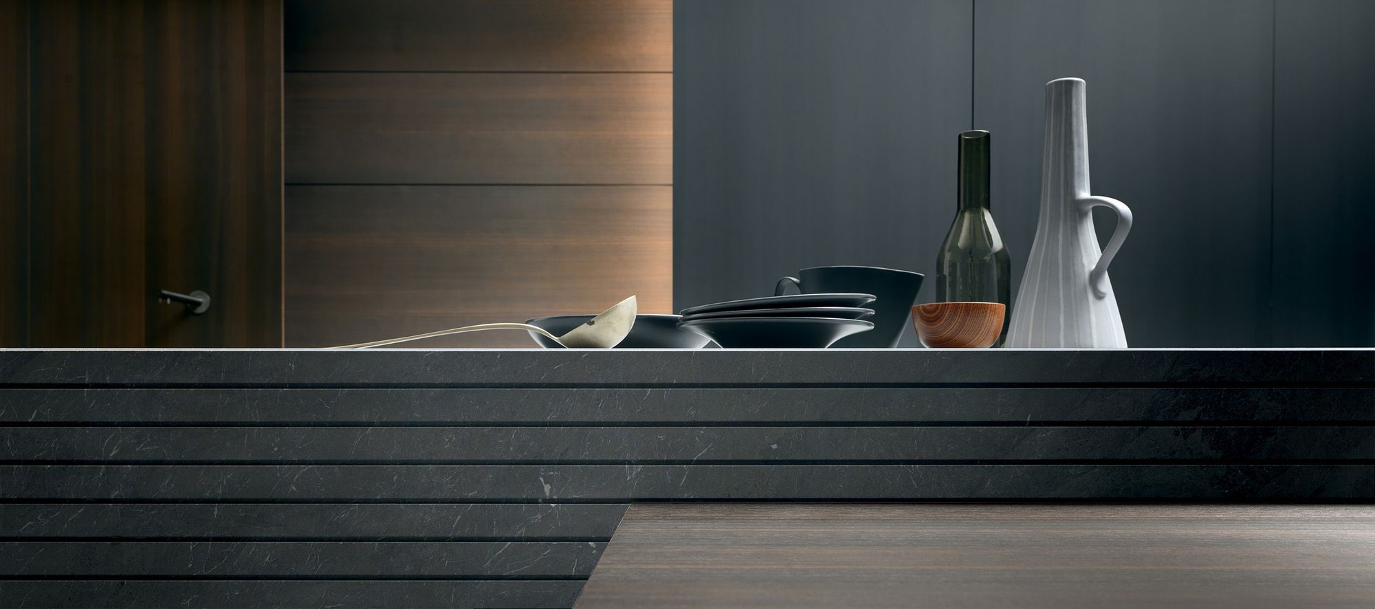 BLADE LAB | Kitchen Stone and eucalyptus veneer kitchen with island By ...