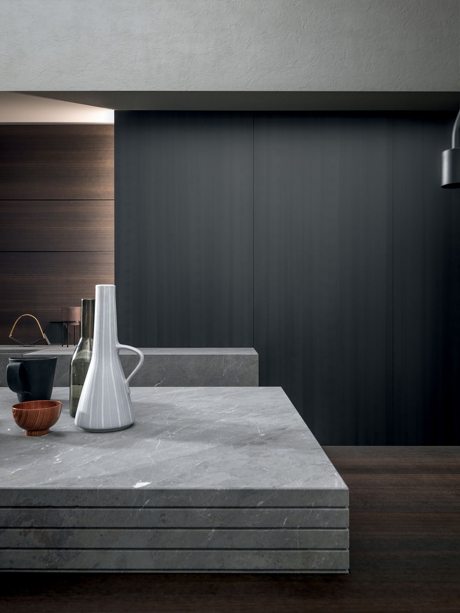 BLADE LAB | Kitchen Stone and eucalyptus veneer kitchen with island By ...