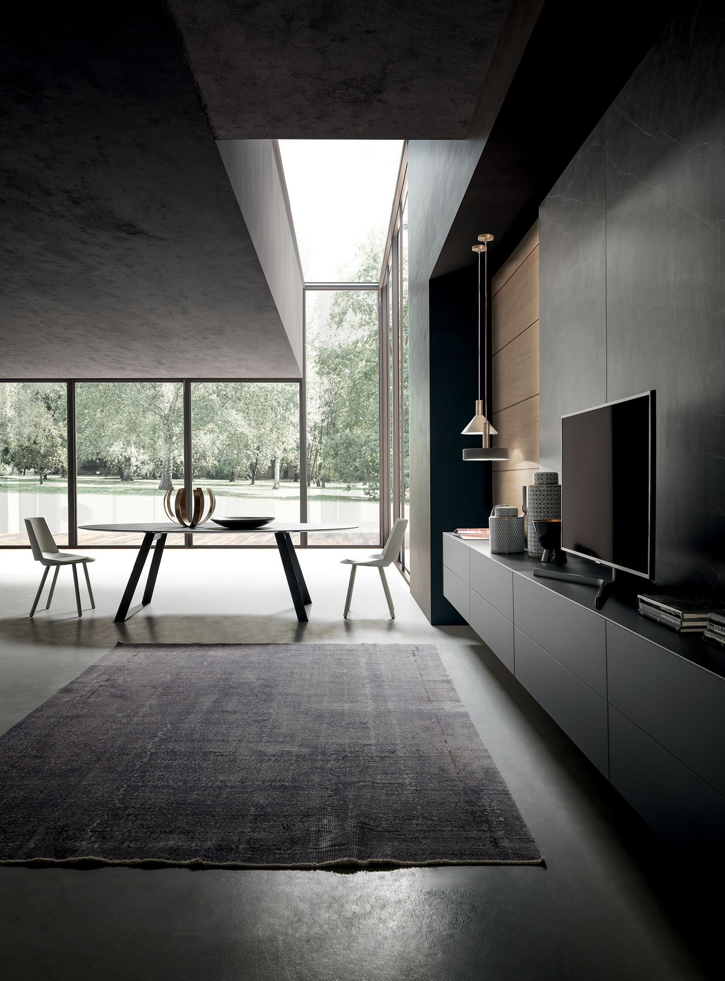 BLADE | Oval table By MODULNOVA design Carlo Presotto, Andrea Bassanello