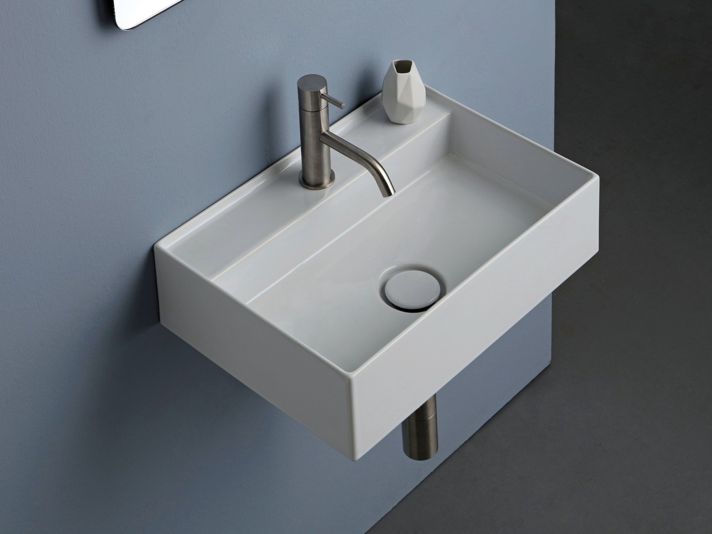 BLOCK | Single washbasin Single wall-mounted ceramic washbasin By FIT ...