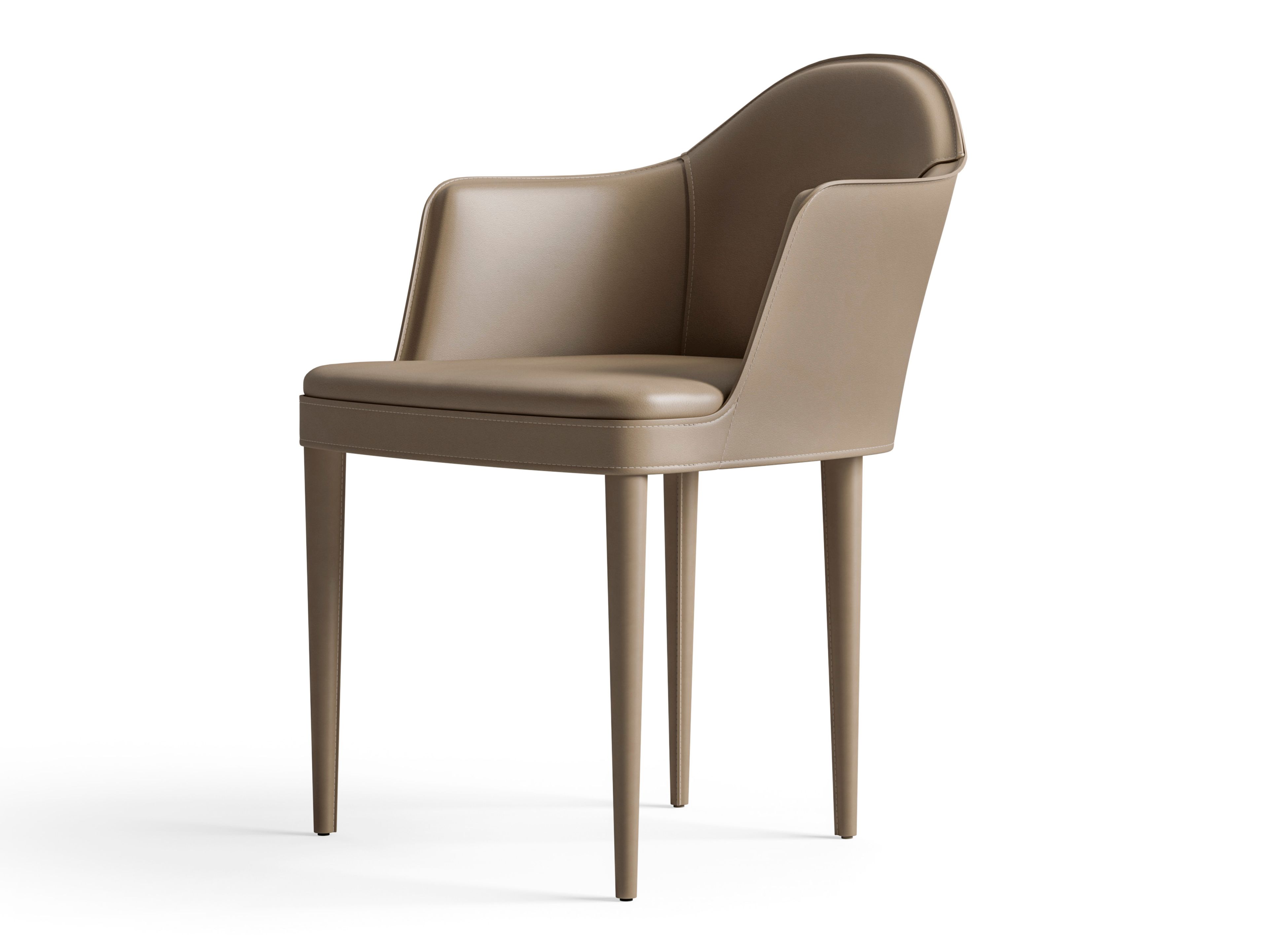 STARLIGHT Upholstered tanned leather chair with armrests By CPRN HOMOOD ...