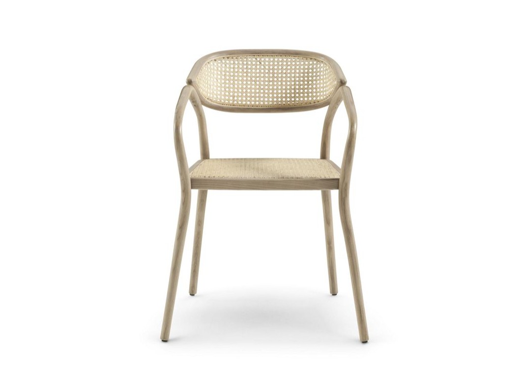 Chair with armrests in ash and Vienna straw BOHEME By Roche Bobois ...
