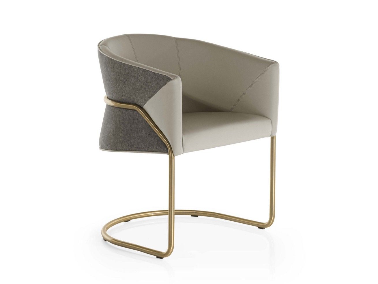 Cantilever upholstered leather chair with armrests BONNIE Starlight ...