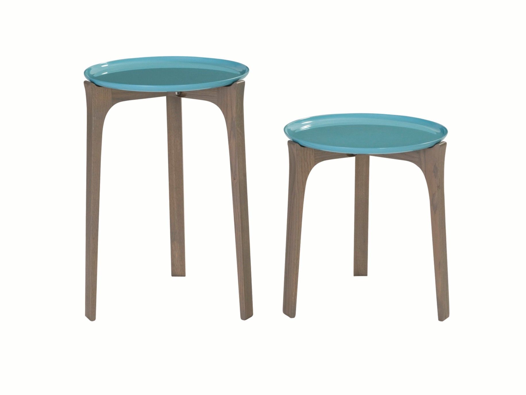 BOW Round coffee table with oak base and aluminum top By Roche Bobois ...