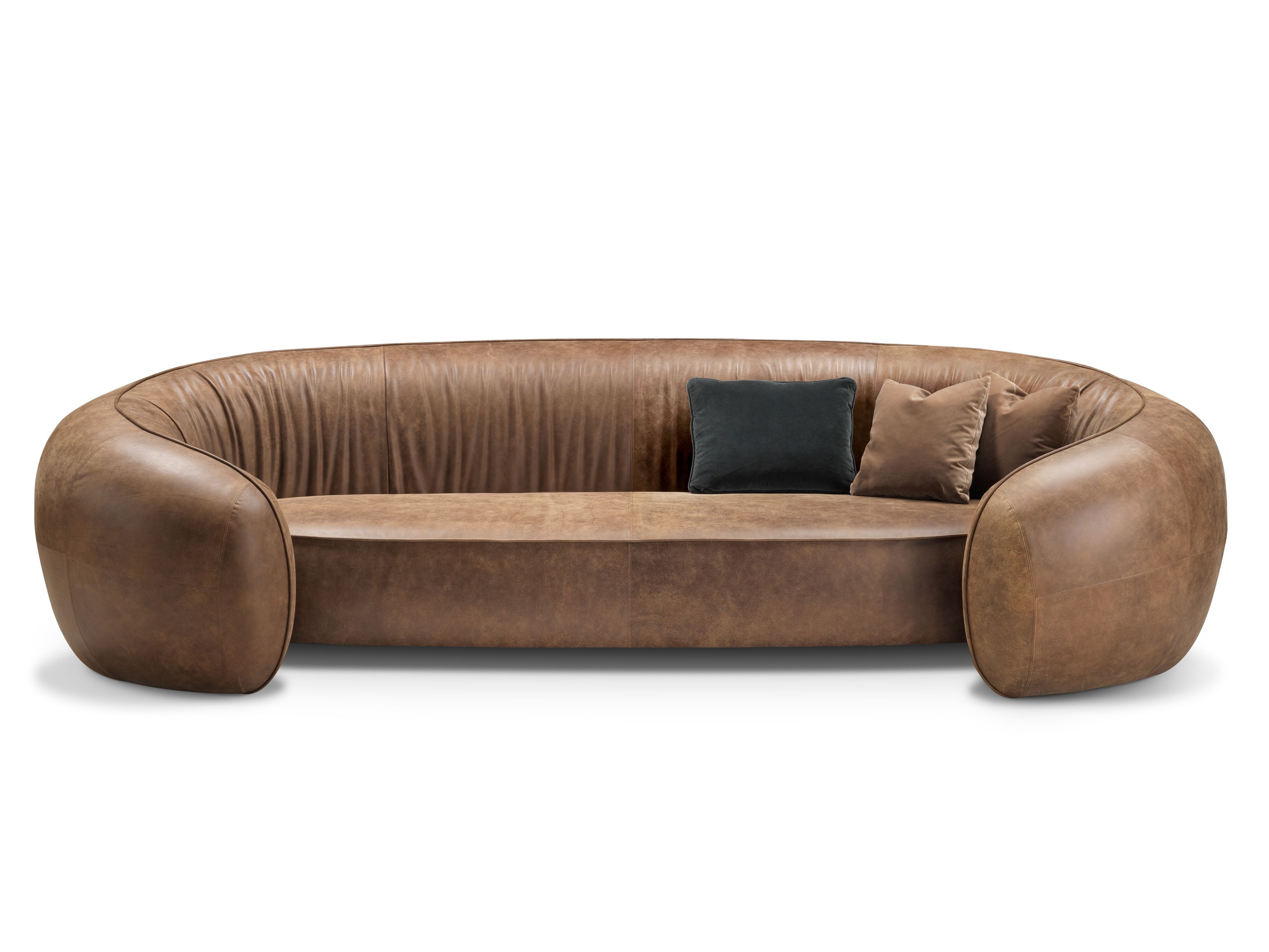 BRIDGE 3 seater curved leather sofa By GHIDINI1961 | design Stefano ...