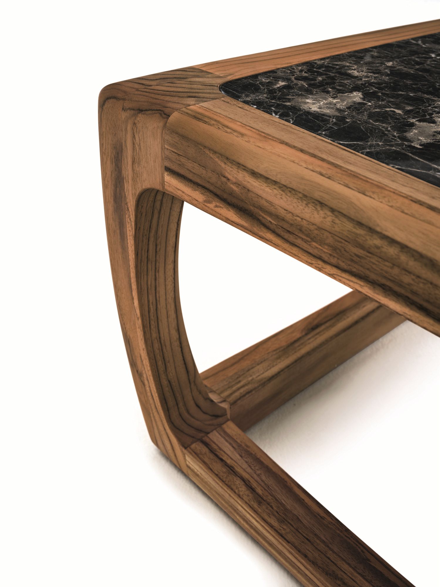 BUNGALOW SIDE TABLE Square solid wood coffee table with marble top By Riva 1920 | design Jamie Durie