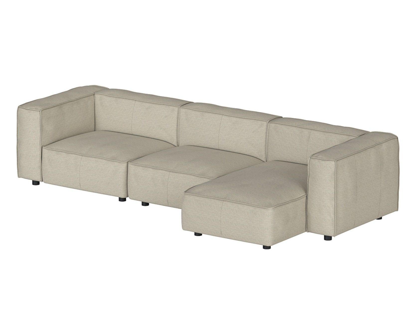 BUTTER SOFT | Fabric sofa 3 seater fabric sofa with chaise longue By ...