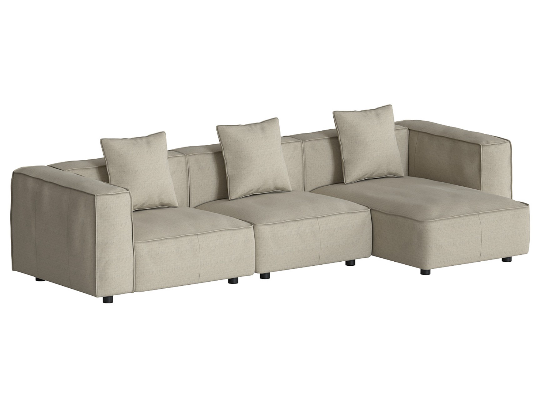 BUTTER SOFT | Fabric sofa 3 seater fabric sofa with chaise longue By ...