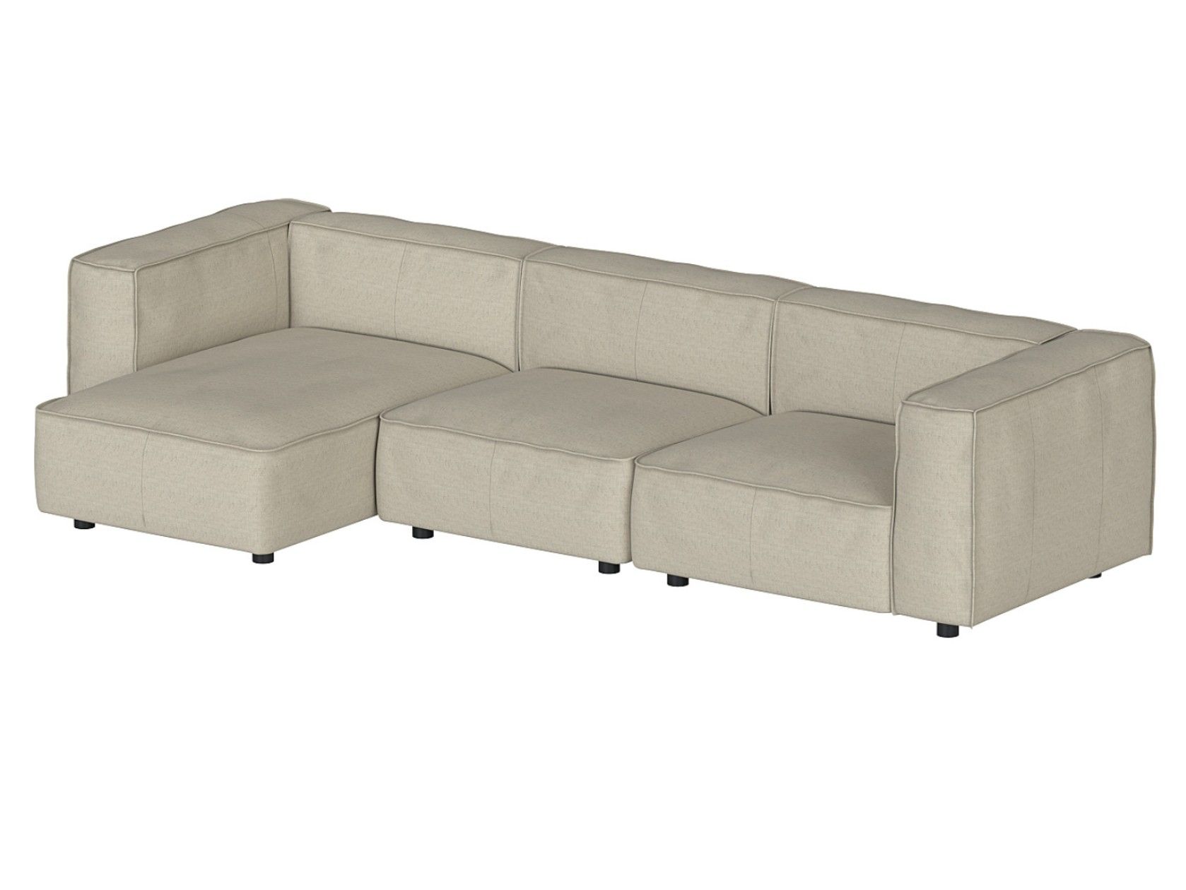 BUTTER SOFT | Fabric sofa 3 seater fabric sofa with chaise longue By ...