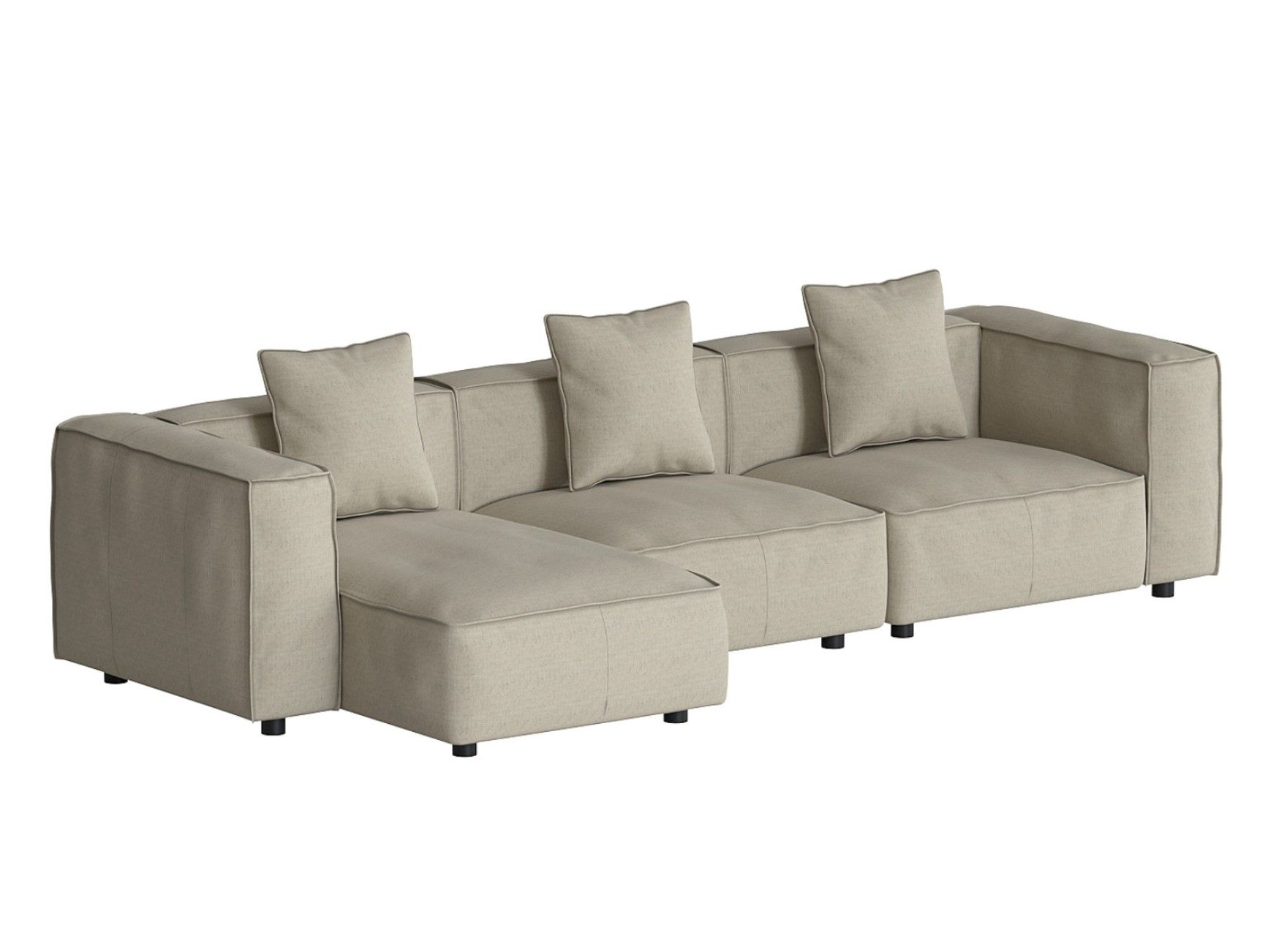 BUTTER SOFT | Fabric sofa 3 seater fabric sofa with chaise longue By ...