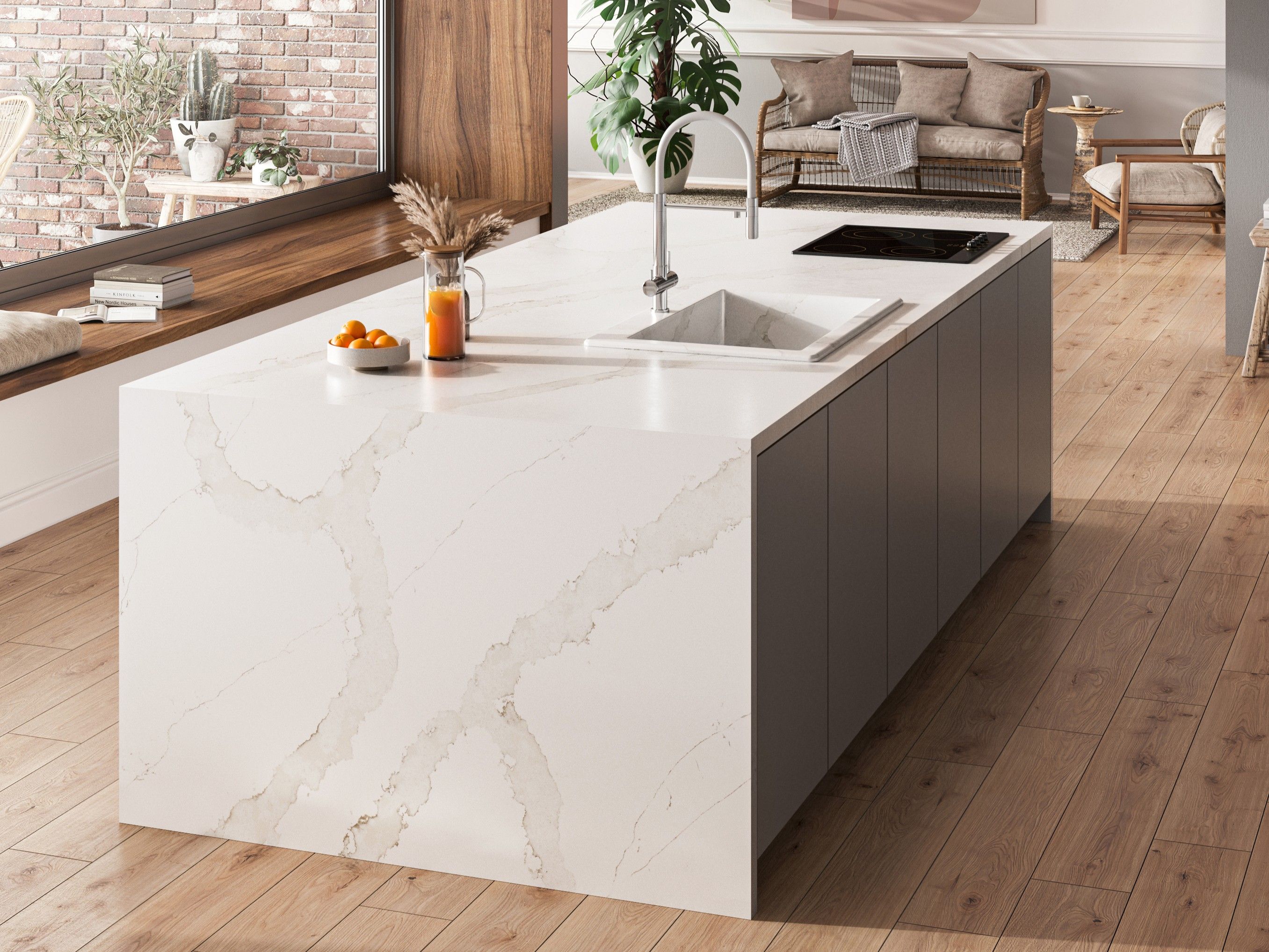 CALACATTA VESUVIUS kitchen worktop By Quantra Quartz