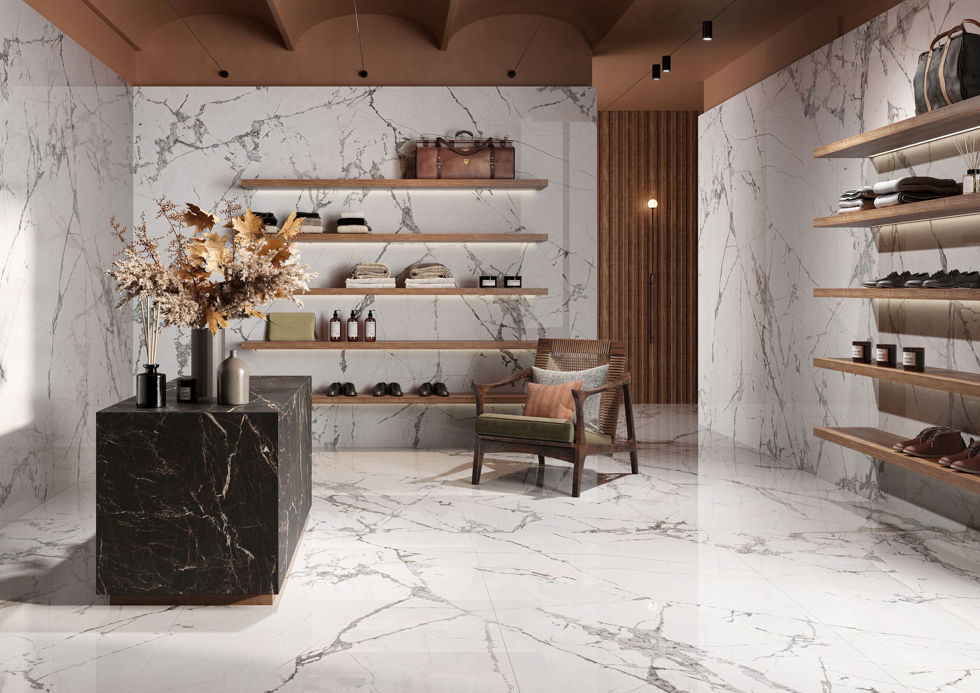CANOVA LASTRE Porcelain stoneware wall/floor tiles with marble effect ...