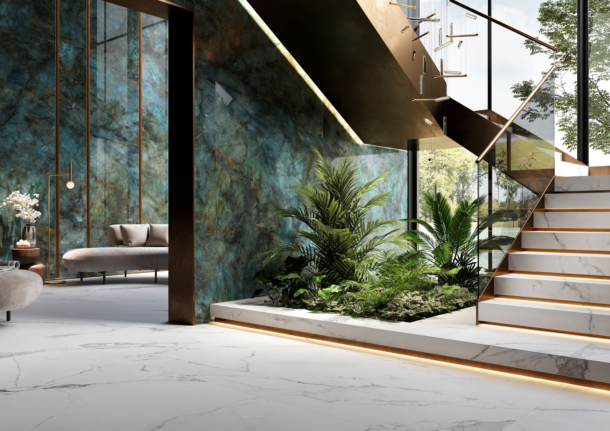 CANOVA LASTRE Porcelain stoneware wall/floor tiles with marble effect ...