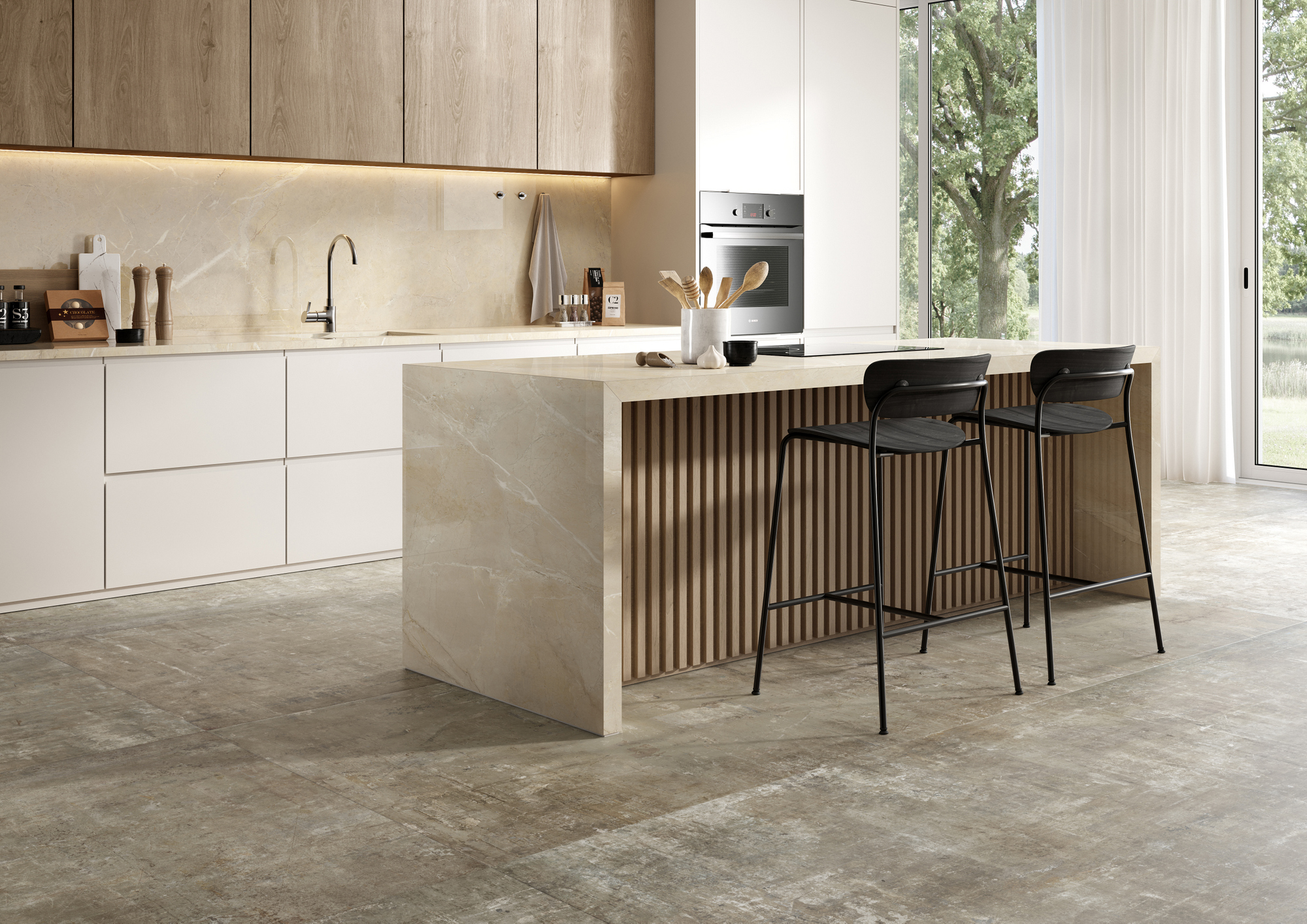 CANOVA LASTRE Porcelain stoneware wall/floor tiles with marble effect ...