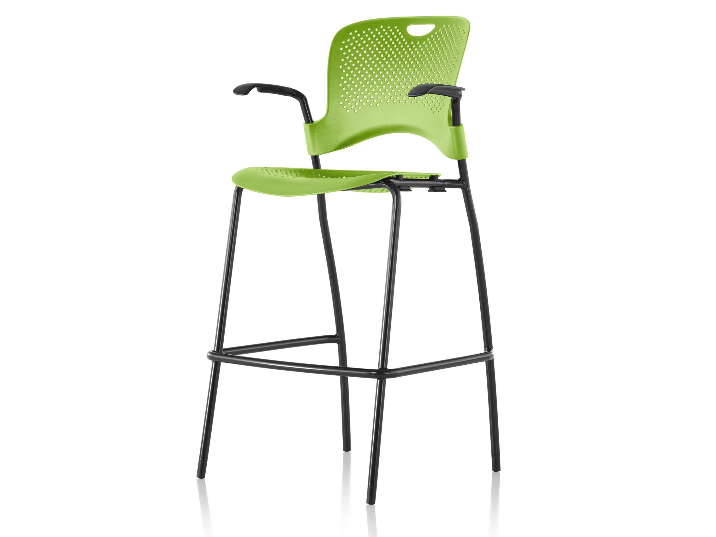 CAPER Stackable high Nylon® stool with armrests By Herman Miller ...