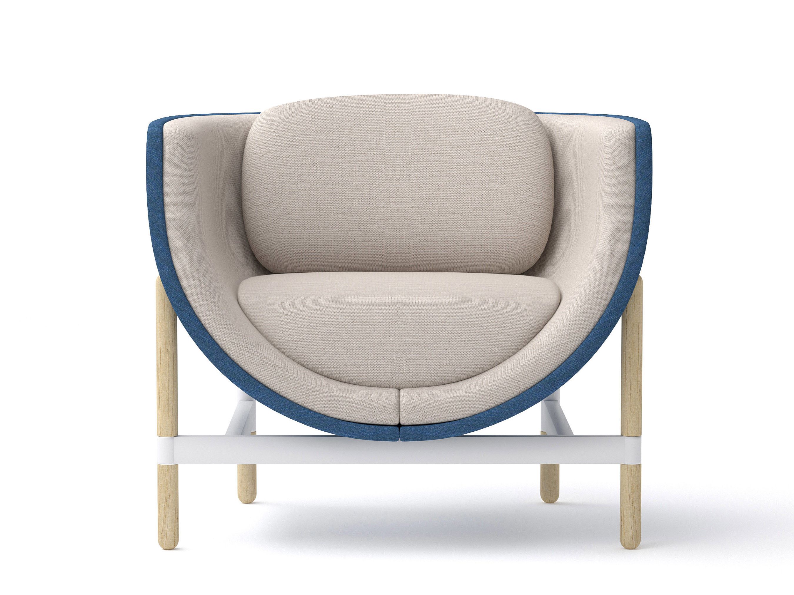 CAPSULE Fabric armchair with armrests By Casala | design Kateryna Sokolova