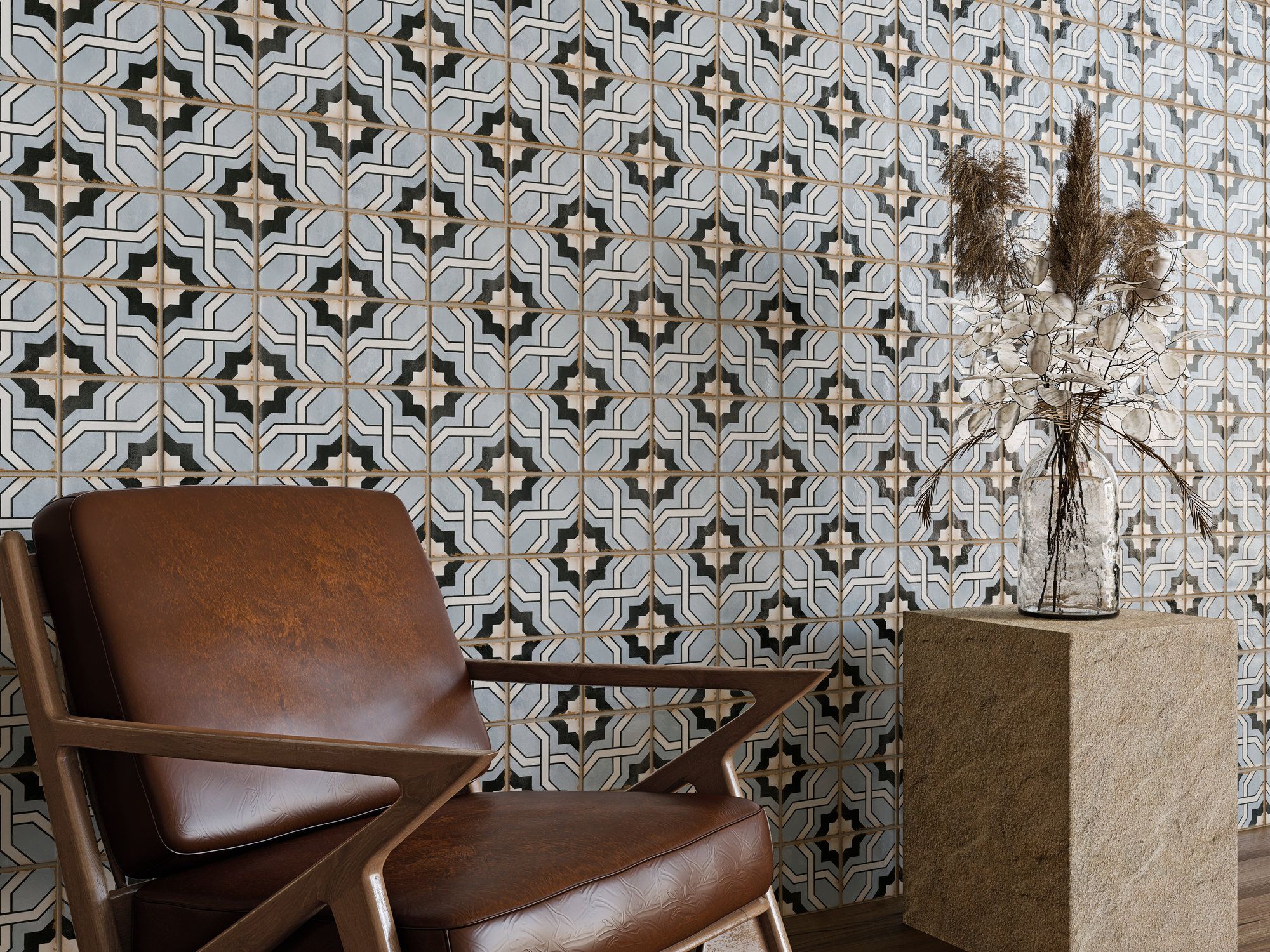 Revestimiento de pared/suelo efecto azulejos hidráulicos CASABLANCA By ...