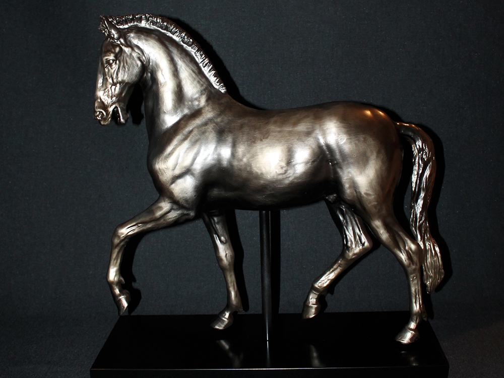 Plaster sculpture HORSE WITH BASE By Adriani e Rossi edizioni