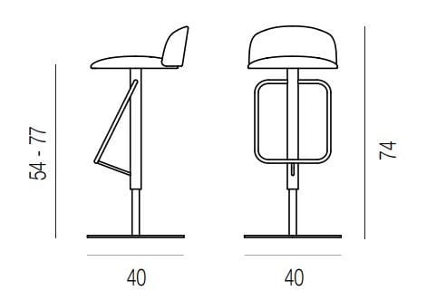 COSMO Sgabello ad altezza regolabile con schienale By BROSS | design ...