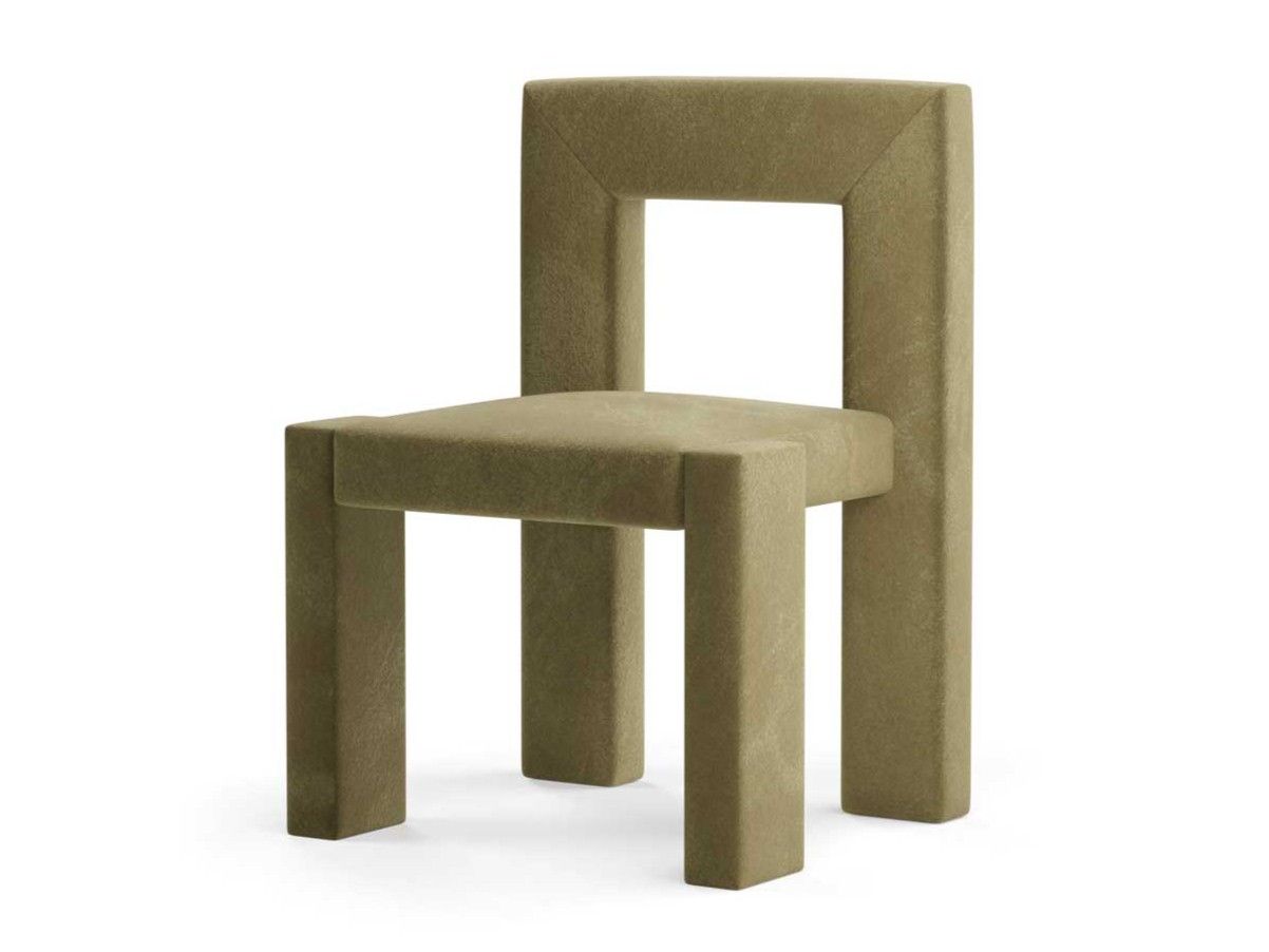 ANGLE II Upholstered velvet chair open back By TRNK