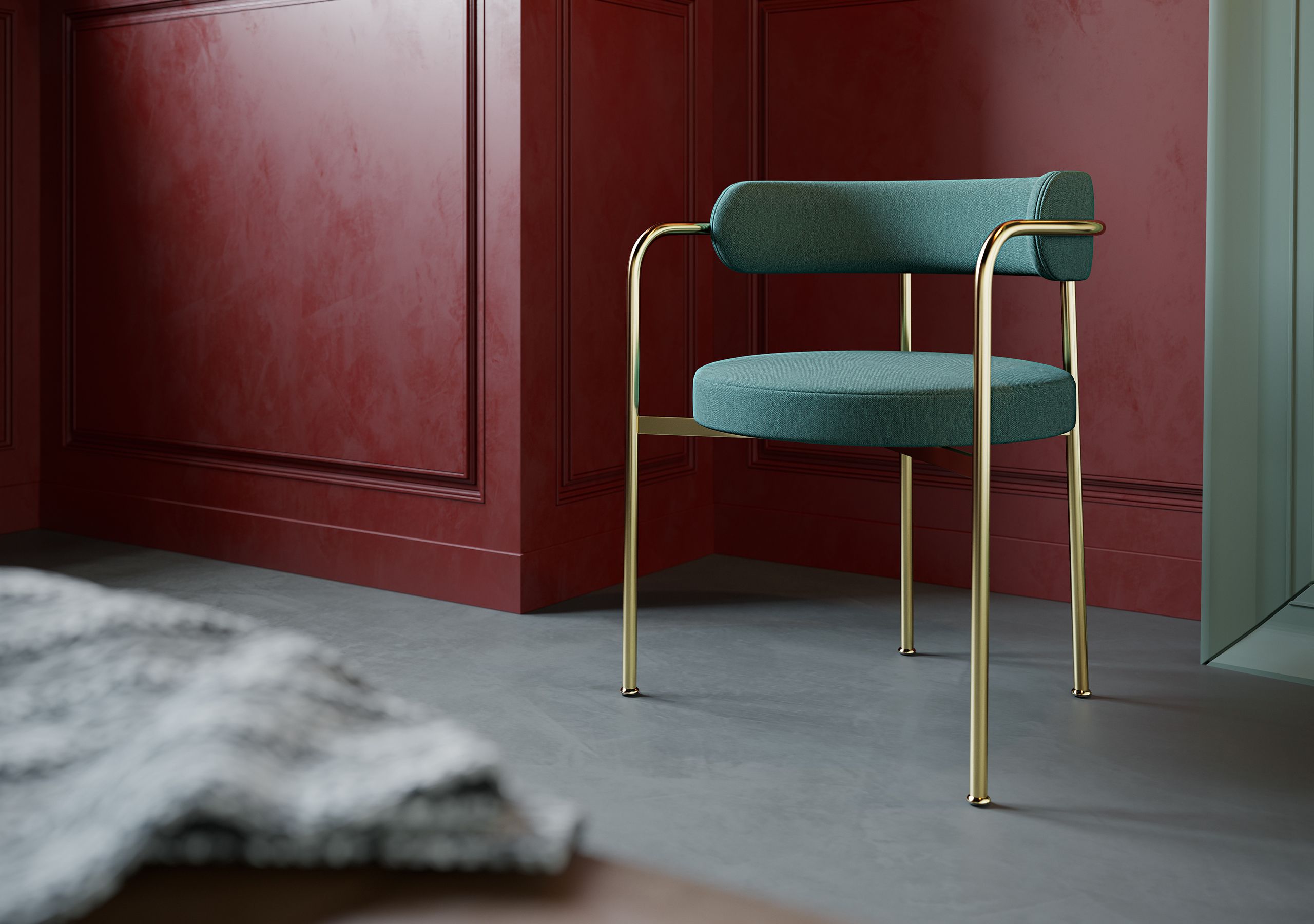 GIOTTO Upholstered fabric chair with armrests By JOB’S