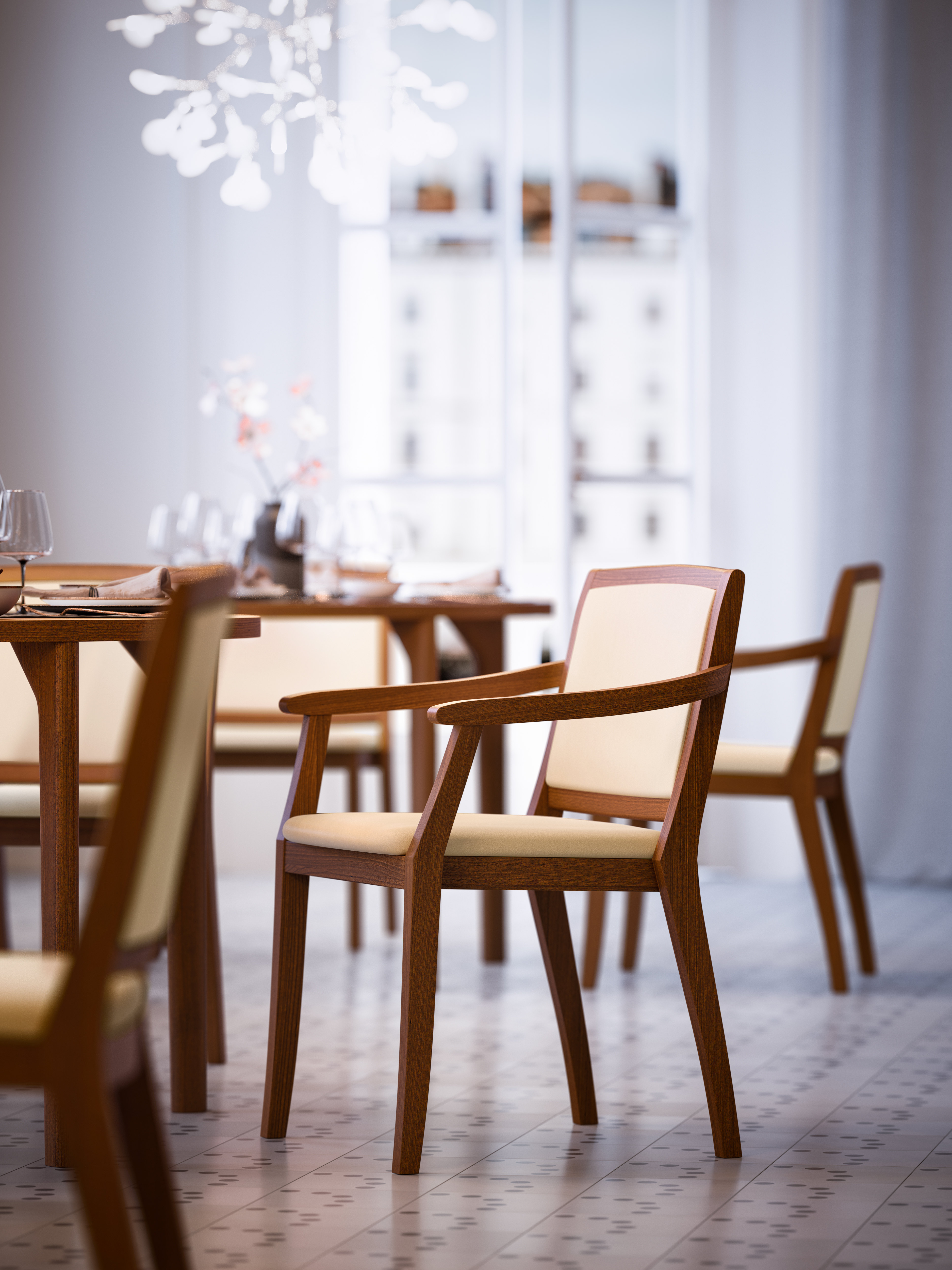 ELEGANCE | Chair with armrests By Very Wood design This Weber